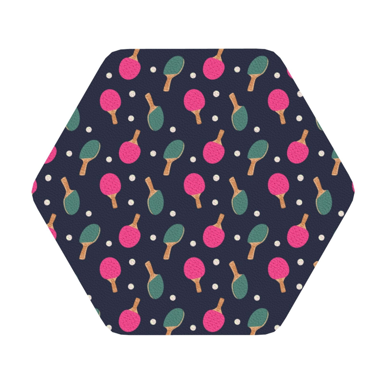 Cauagu Ping Pong Rackets And Balls for Round Coaster,Drink Coasters Set ...