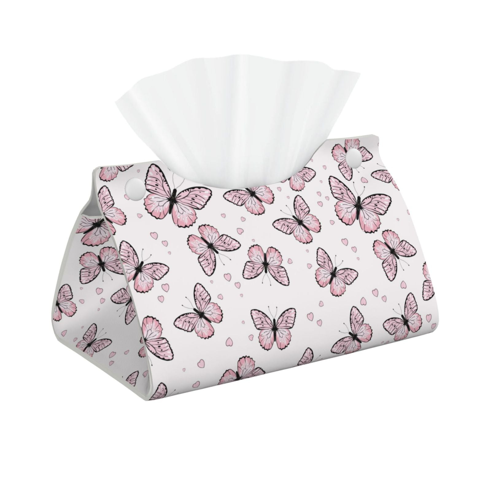 Cauagu Pink Butterflies (2) for Large Tissue Box Cover Rectangular–Plus ...