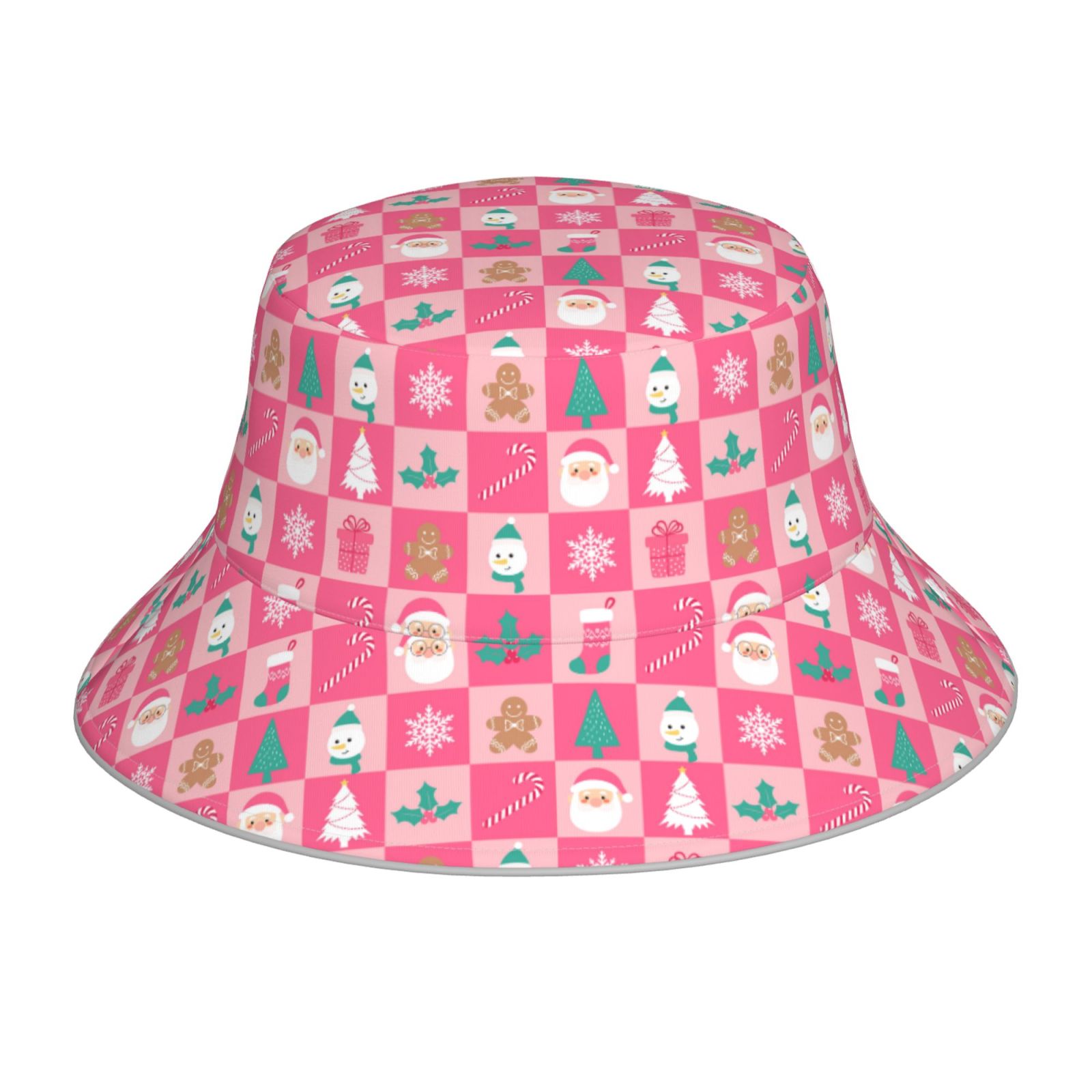 Cauagu Pink Christmas Cheer for Unisex Bucket Hat,Outdoor Summer Beach ...