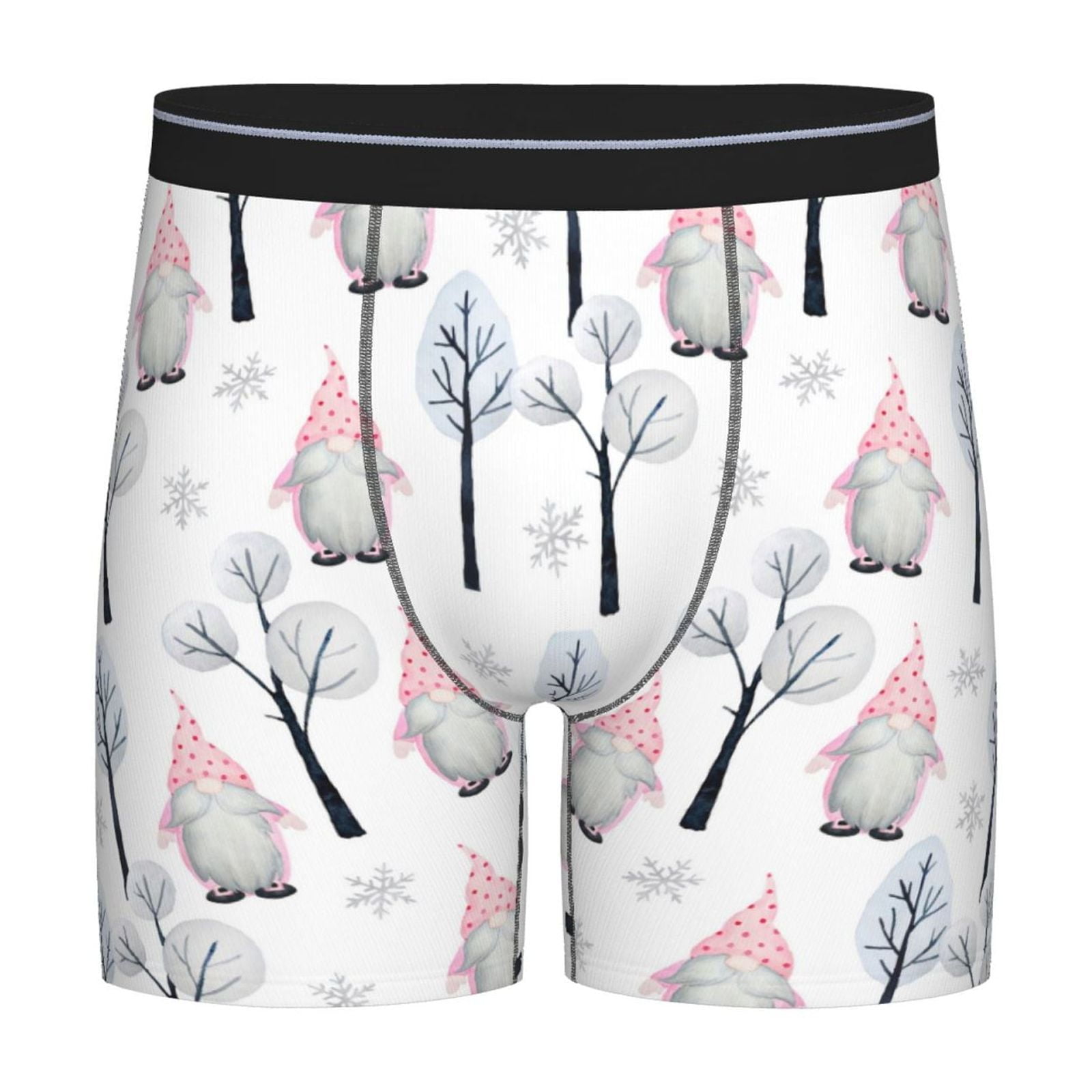 Cauagu Pink oldman Winter Forest Print Men's Boxer Briefs, Funny & Cute ...
