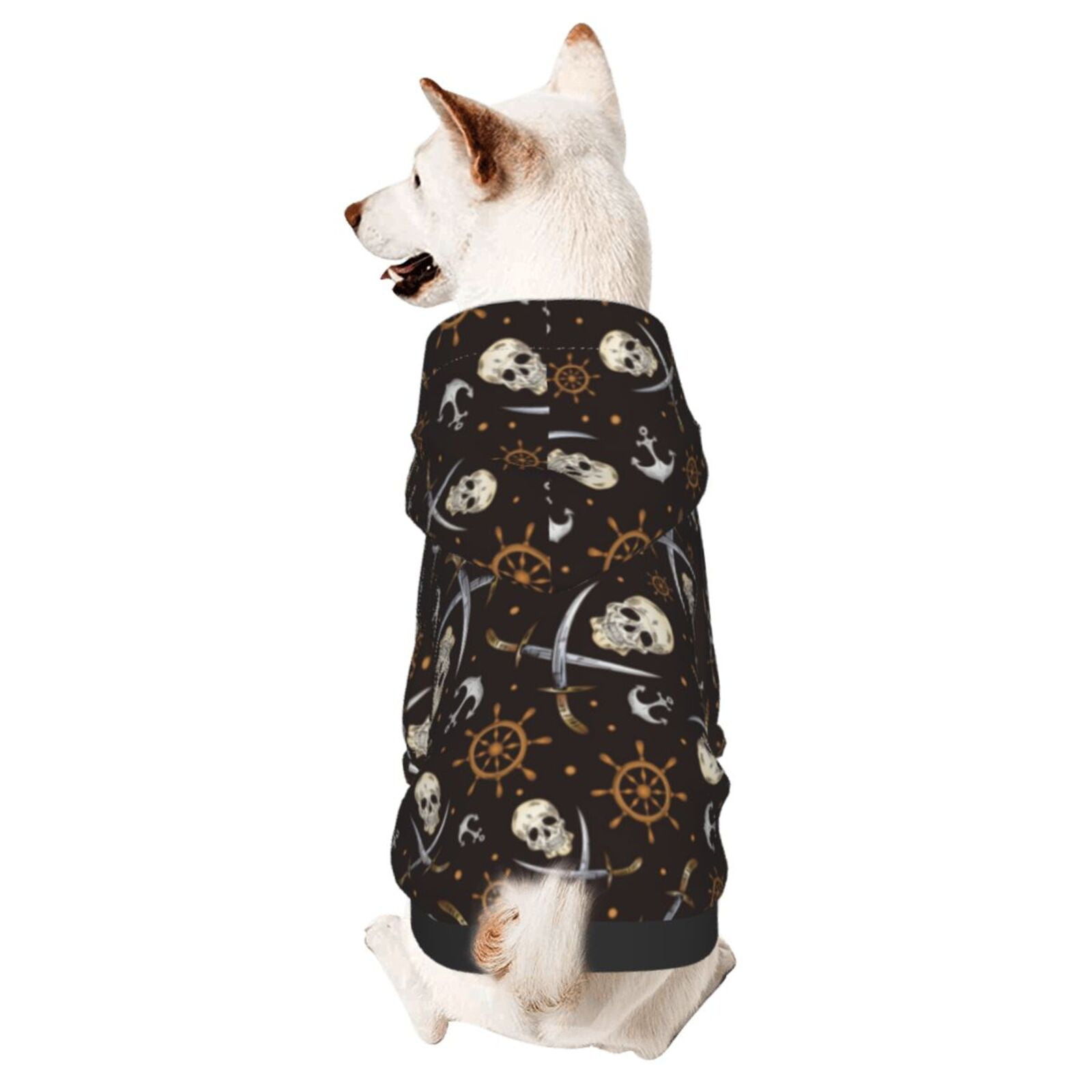Cauagu Pirate Skulls Pattern Winter Pet Hoodie Sweatshirts- Dog Hoodie ...