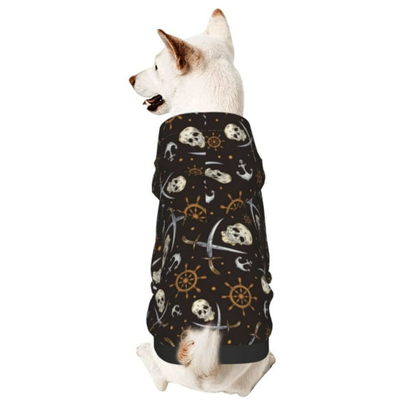 Cauagu Pirate Skulls Pattern Winter Pet Hoodie Sweatshirts- Dog Hoodie ...