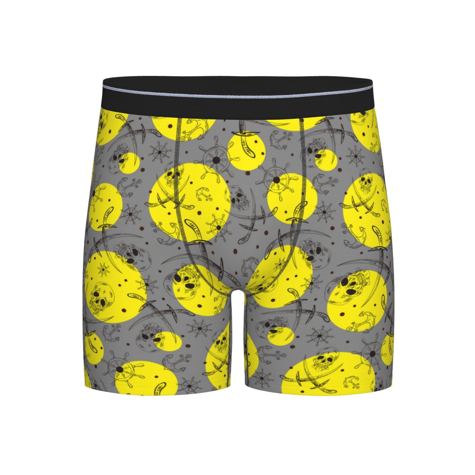 Cauagu Pirate Skulls Print Men's Boxer Briefs, Funny & Cute Underwear ...