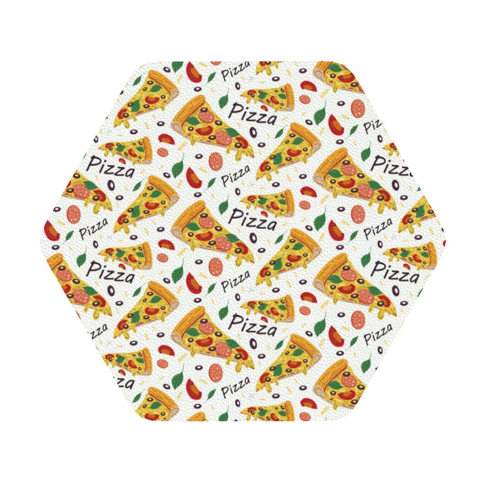 Cauagu Pizza Slices for Round Coaster,Drink Coasters Set of 4 Leather ...