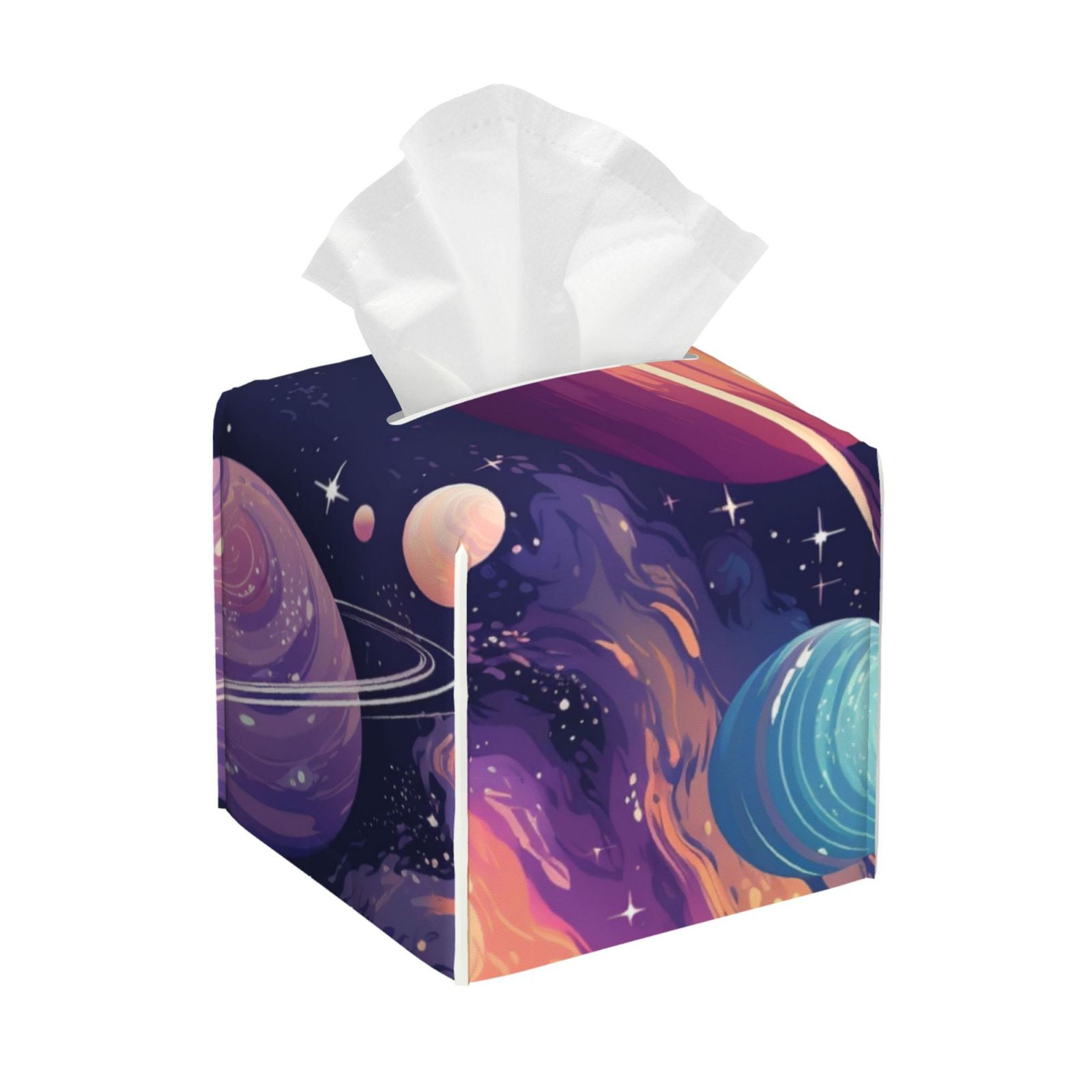 Cauagu Planet Pastel Galaxy Print Tissue Box Cover,Leather Square ...