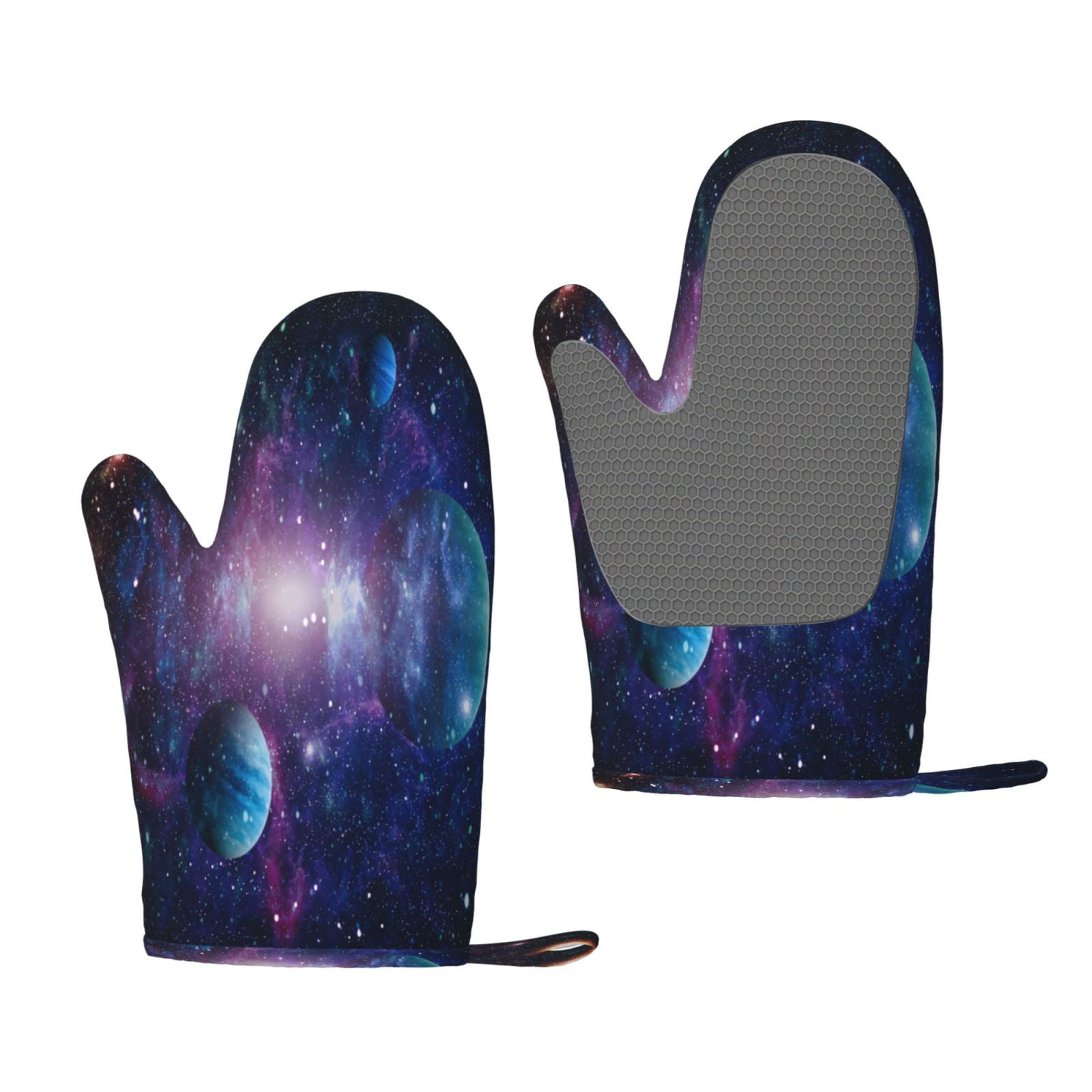 Cauagu Planets Stars And Galaxies1 Print Oven Mitts 2 Piece Set,BBQ ...