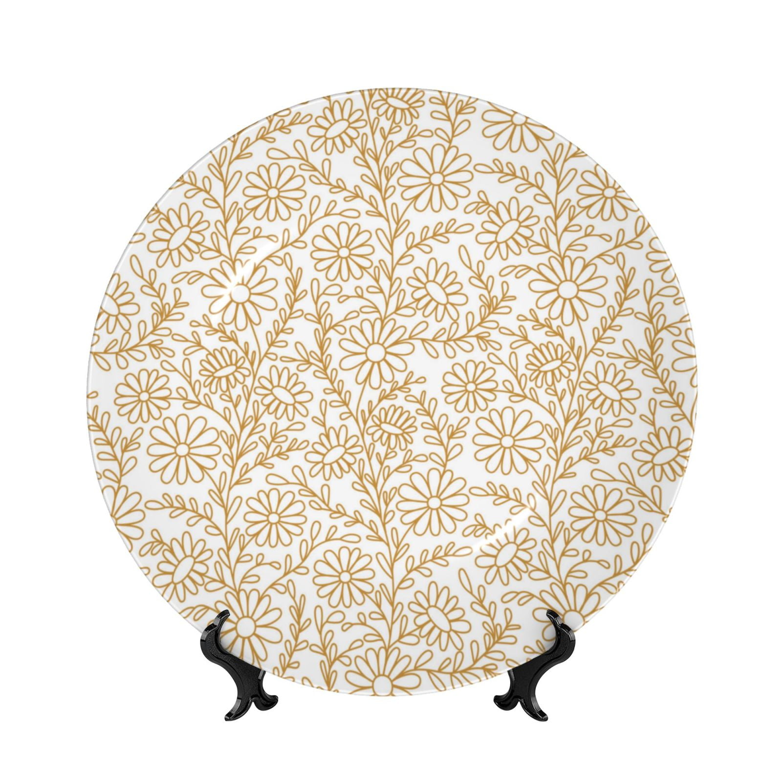 Cauagu Plant Print Bone China Decorative Plate, Wall Mount Plate ...