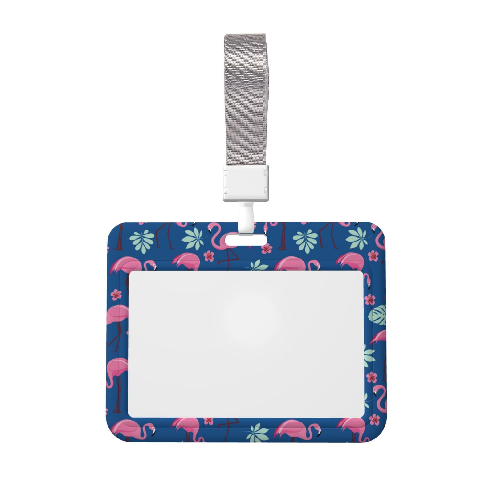 Cauagu Plants And Flamingos for ID Badge Holder,Badge Holder with ...