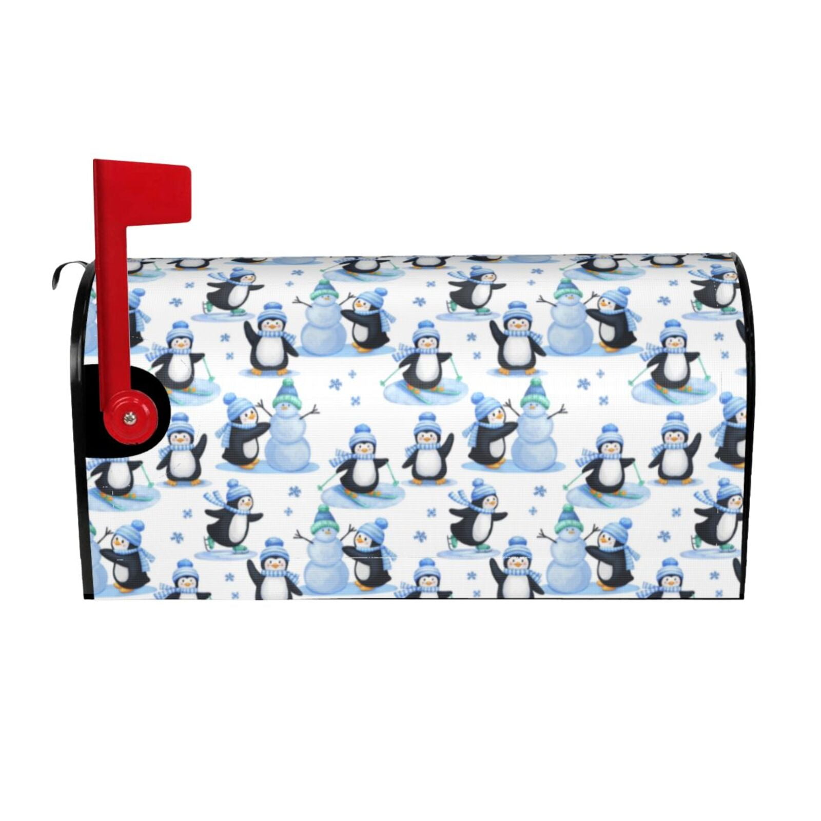 Cauagu Playful Penguins and Snowmen Pattern Magnetic Mailbox Covers ...