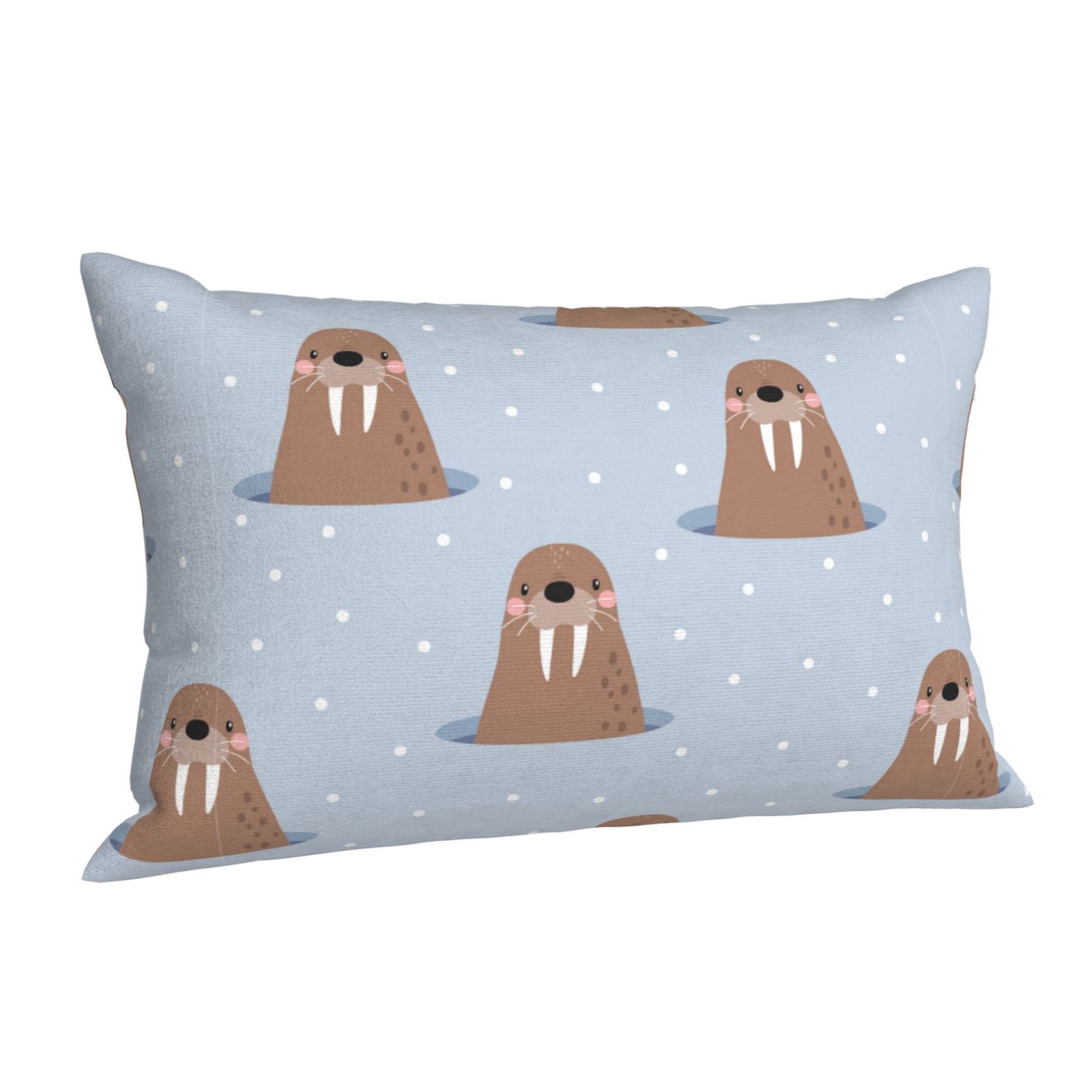 Cauagu Playful Walrus Wonders Print Pillow Covers with Envelope Closure ...