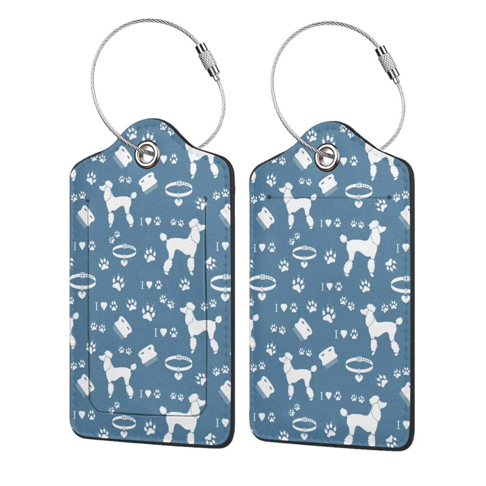 Cauagu Poodle Dog Pattern Luggage Tags,Leather Luggage Tags ...