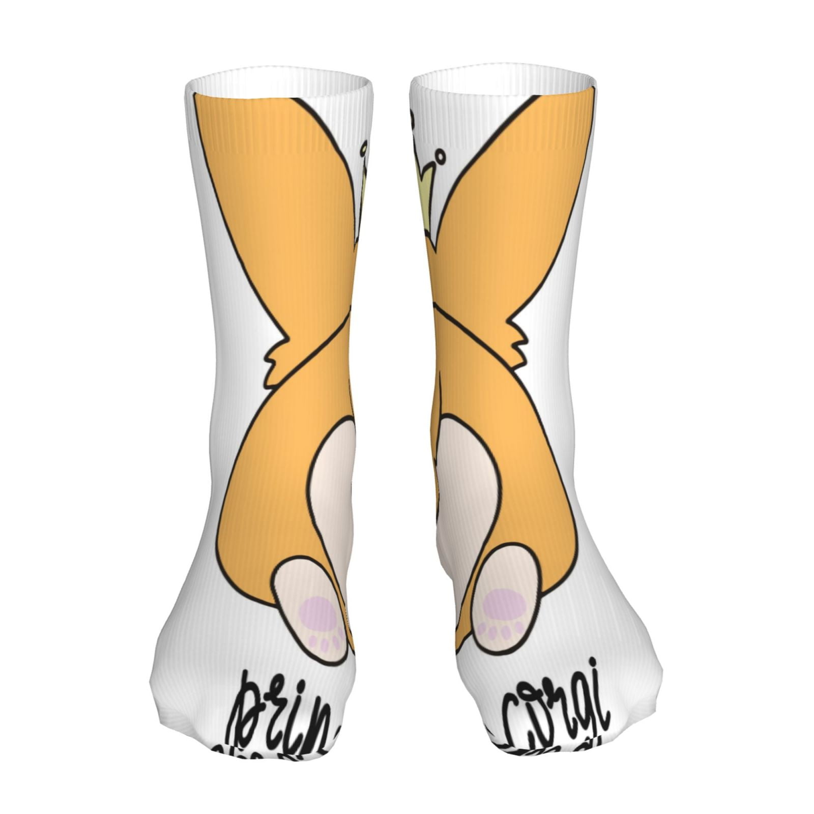 Cauagu Prince Corgi Dog Pattern Fun Novelty Crew Socks,Casual Athletic ...