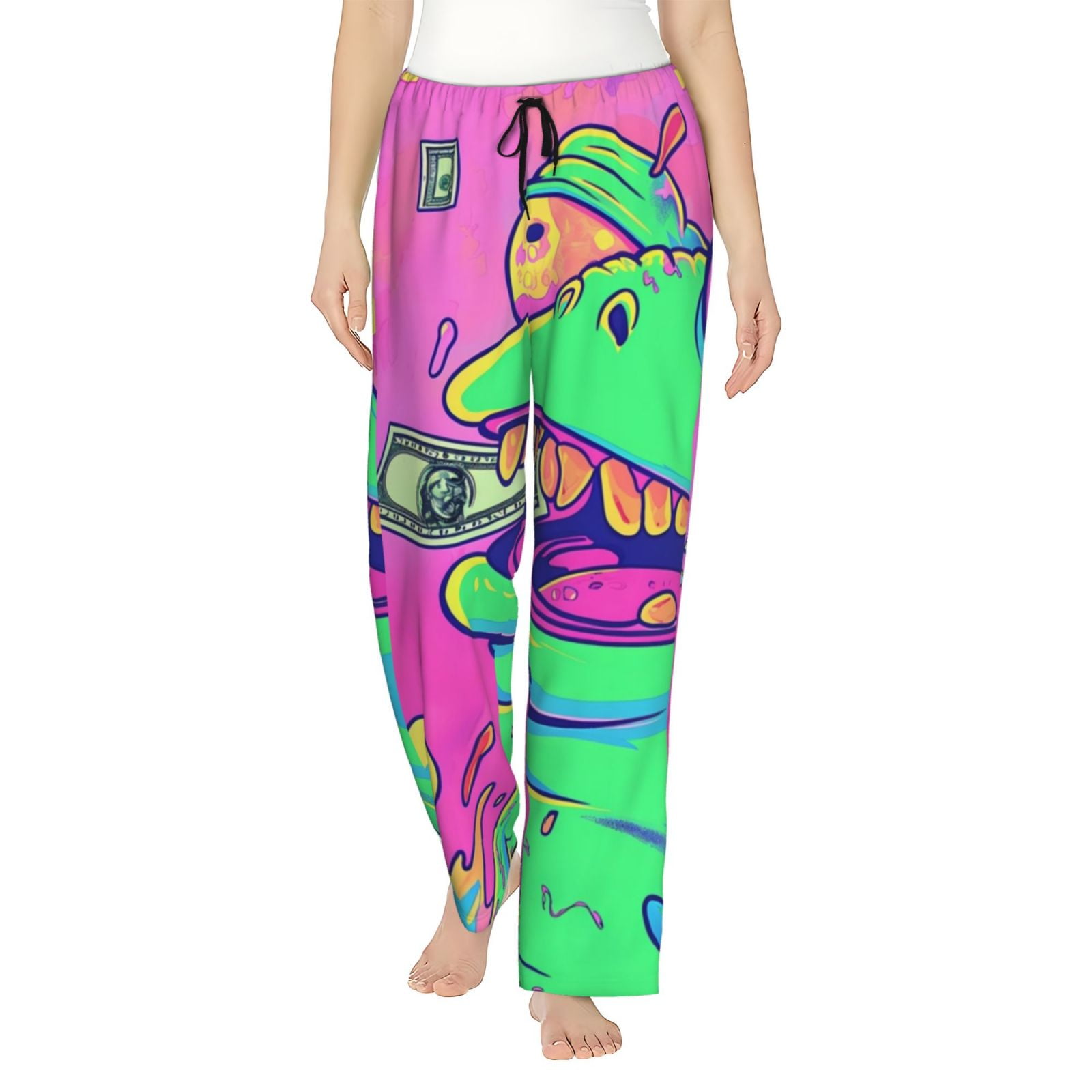 Cauagu Psychedelic Cartoon Frog Pajama Pants for Women Loose Fit Wide ...
