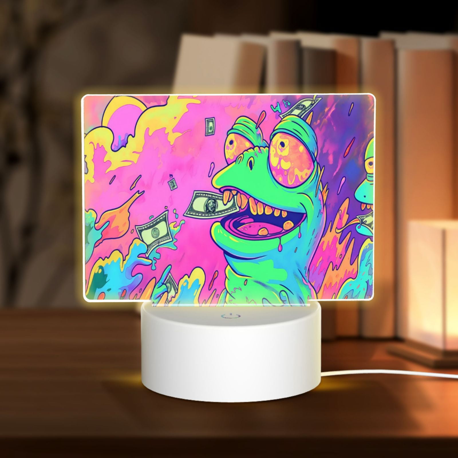 Cauagu Psychedelic Cartoon Frog for Rectangle Acrylic Night Light ...