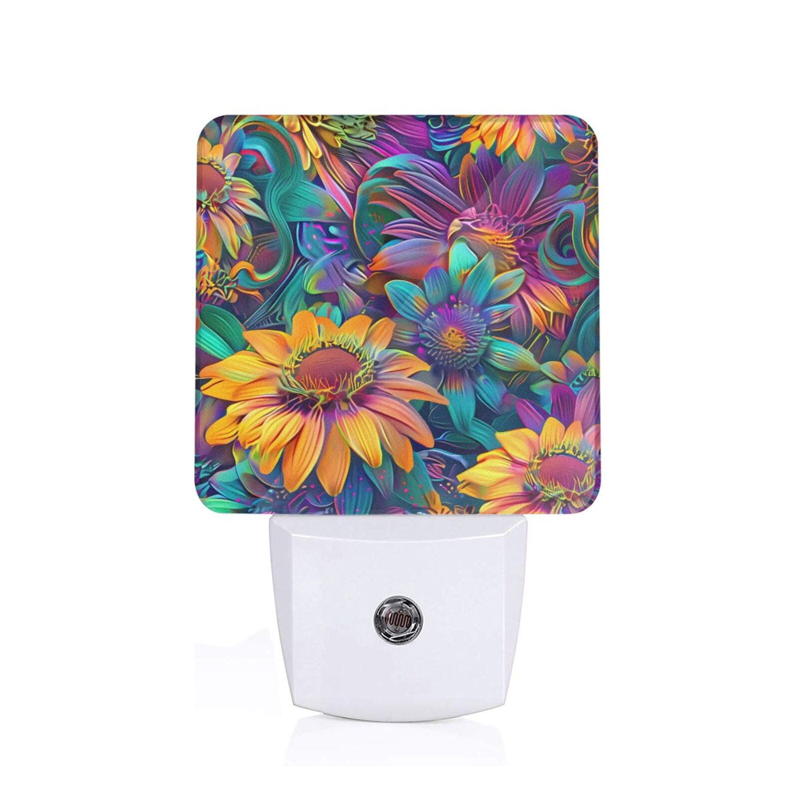 Cauagu Psychedelic Sunflowers Print LED Nightlight,0.5W Night Lights ...