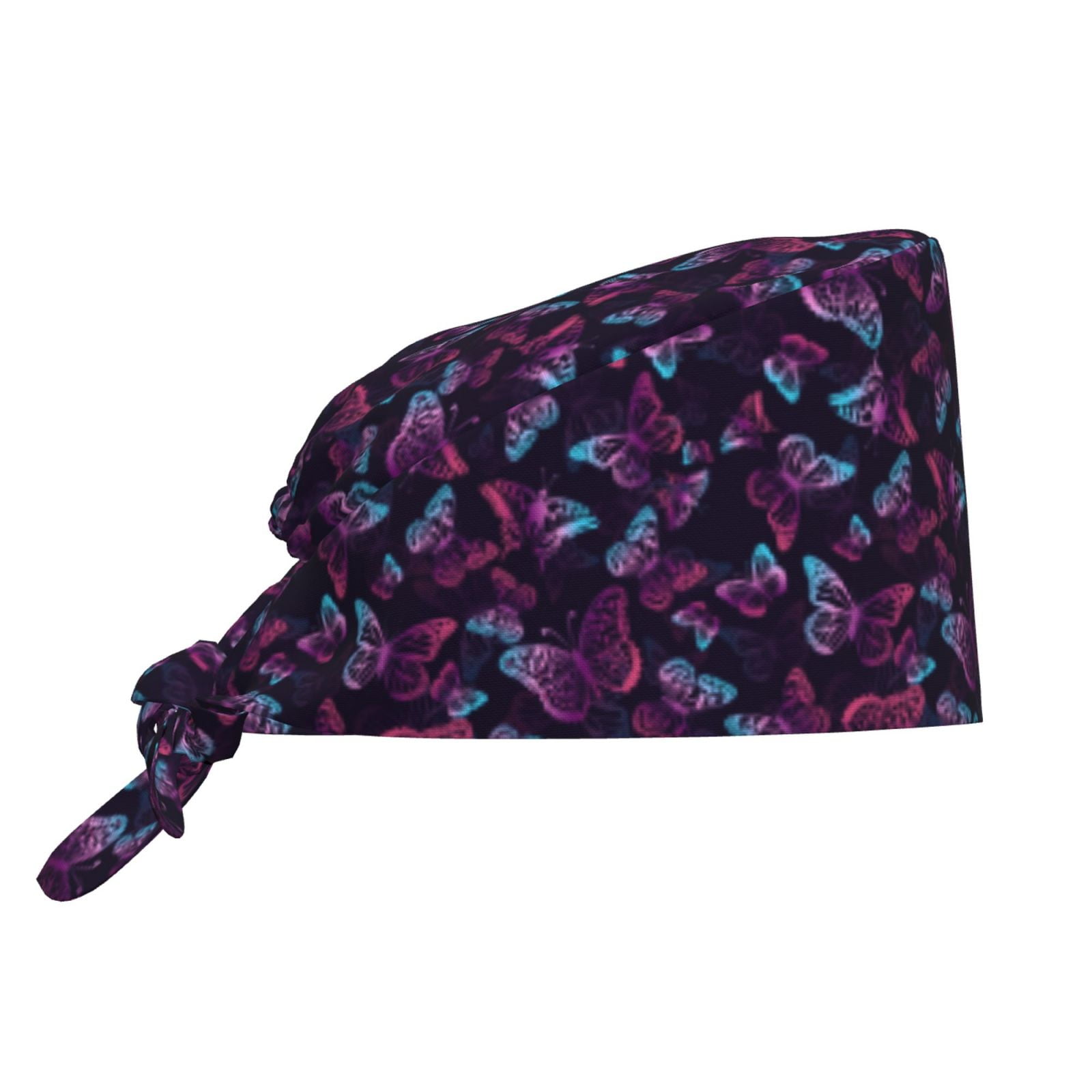 Cauagu Purple Butterfly Pattern 1 Pcs Working Caps,Adjustable Working ...