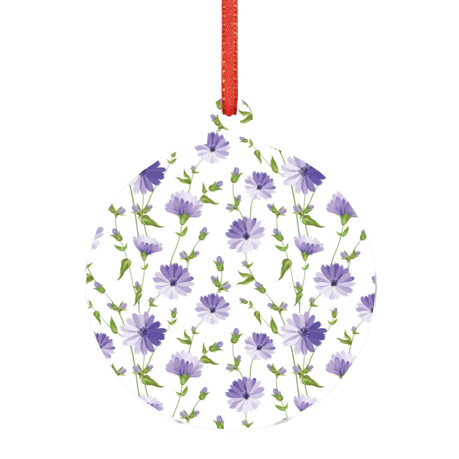 Cauagu Purple Chicory Pattern Acrylic Christmas Pendant,1-Pack ...
