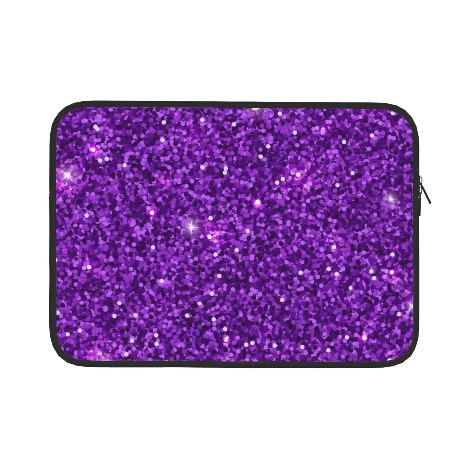 Cauagu Purple Glitter Print Laptop Sleeve Case, Laptop Cover Portable ...