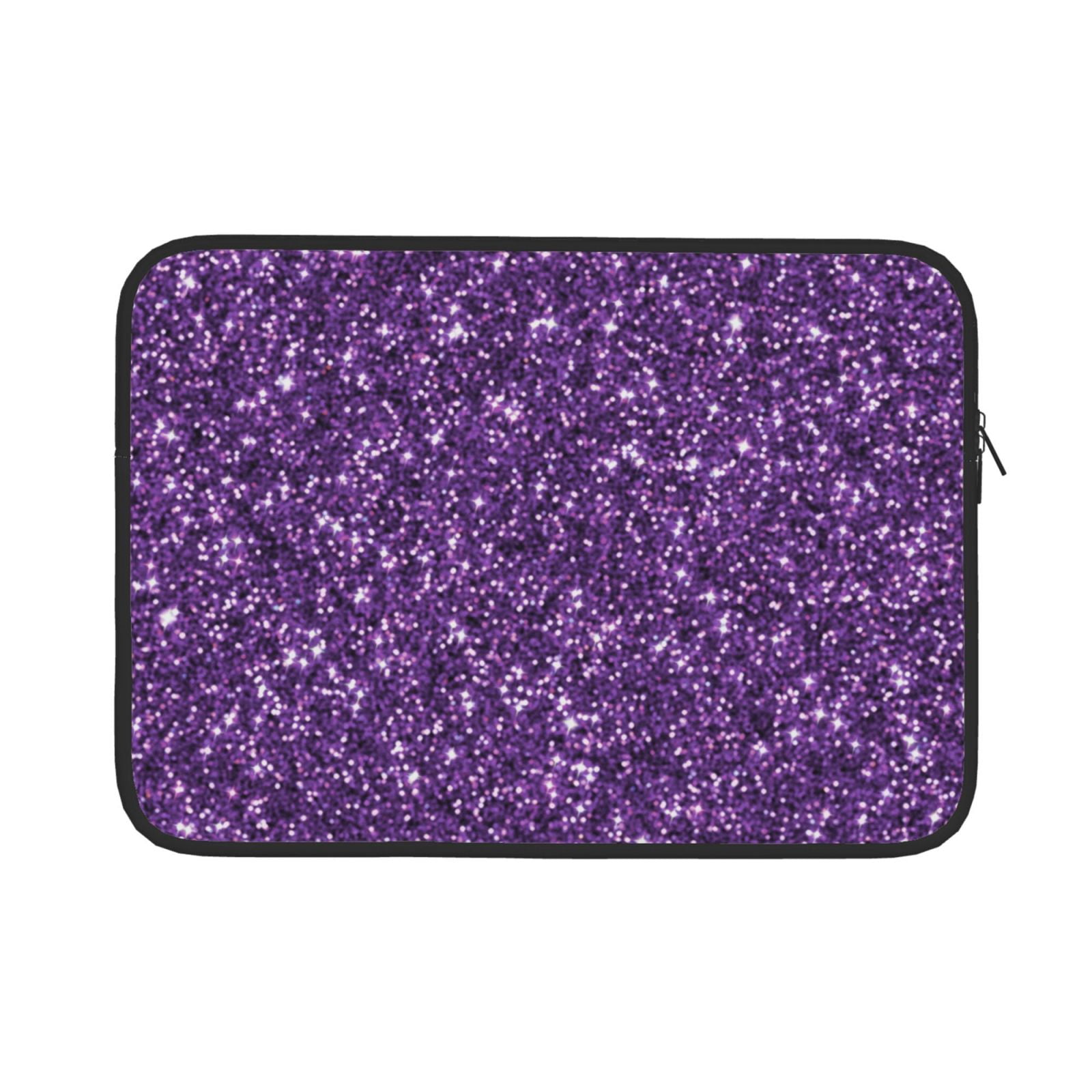Cauagu Purple Glitter Print Laptop Sleeve Case, Laptop Cover Portable ...