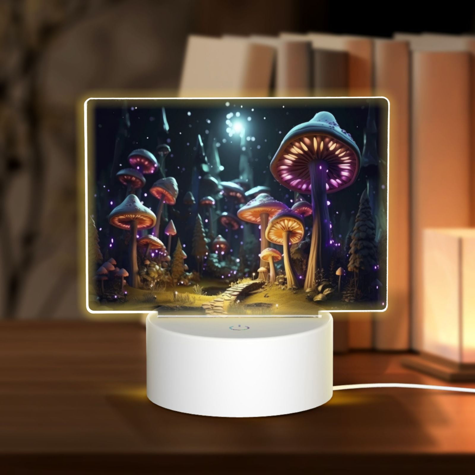 Cauagu Purple Glowing Mushroom for Rectangle Acrylic Night Light ...