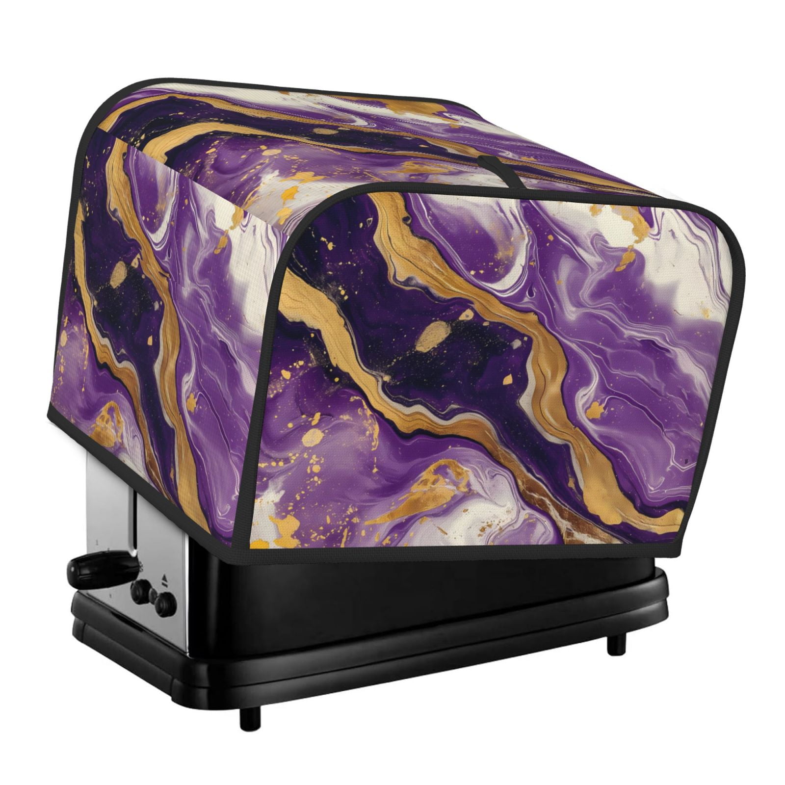 Cauagu Purple Gold Marble Swirls for 4 Slice Toaster Cover (11.4''×7.9 ...