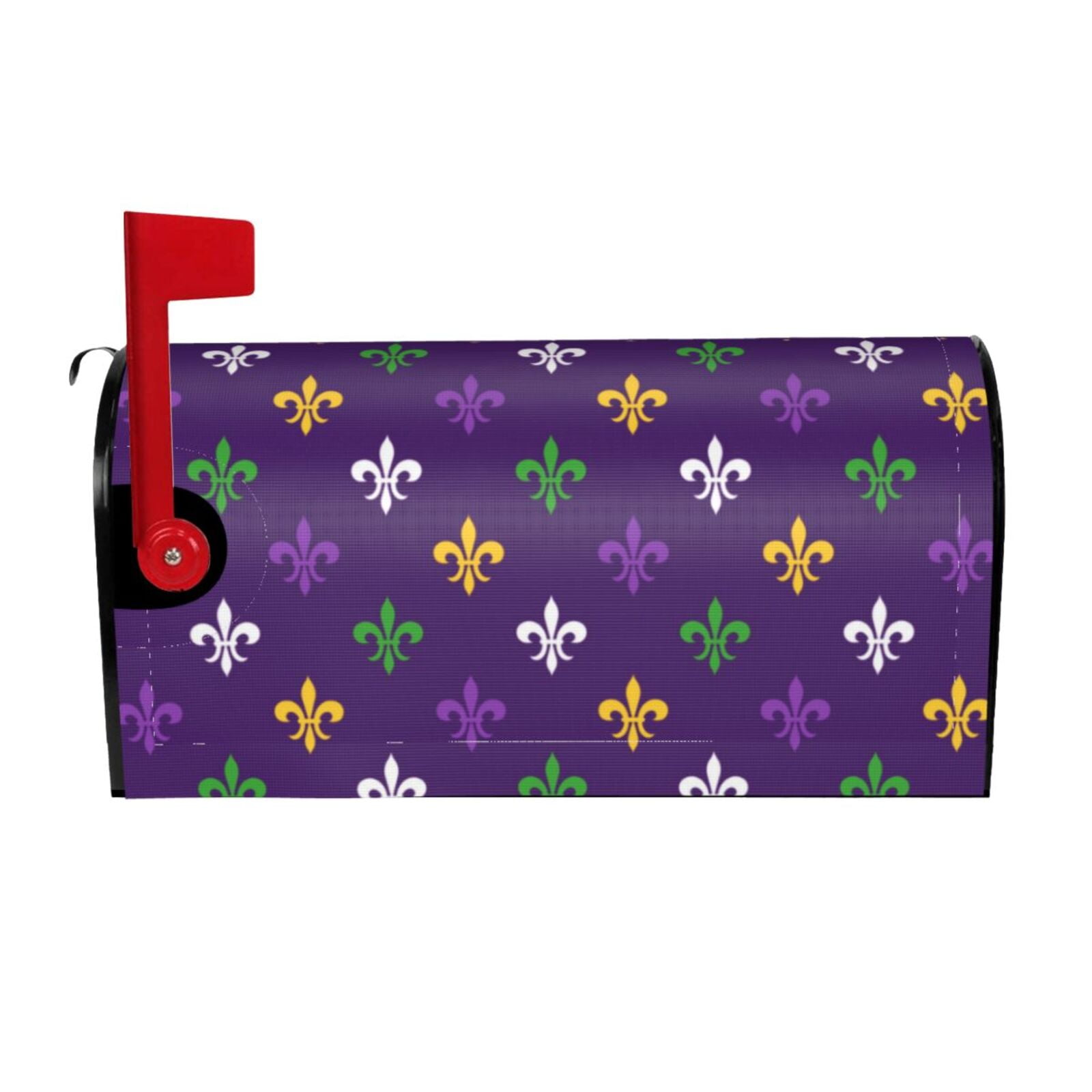 Cauagu Purple Mardi Gras Pattern Magnetic Mailbox Covers, Mailbox Cover ...