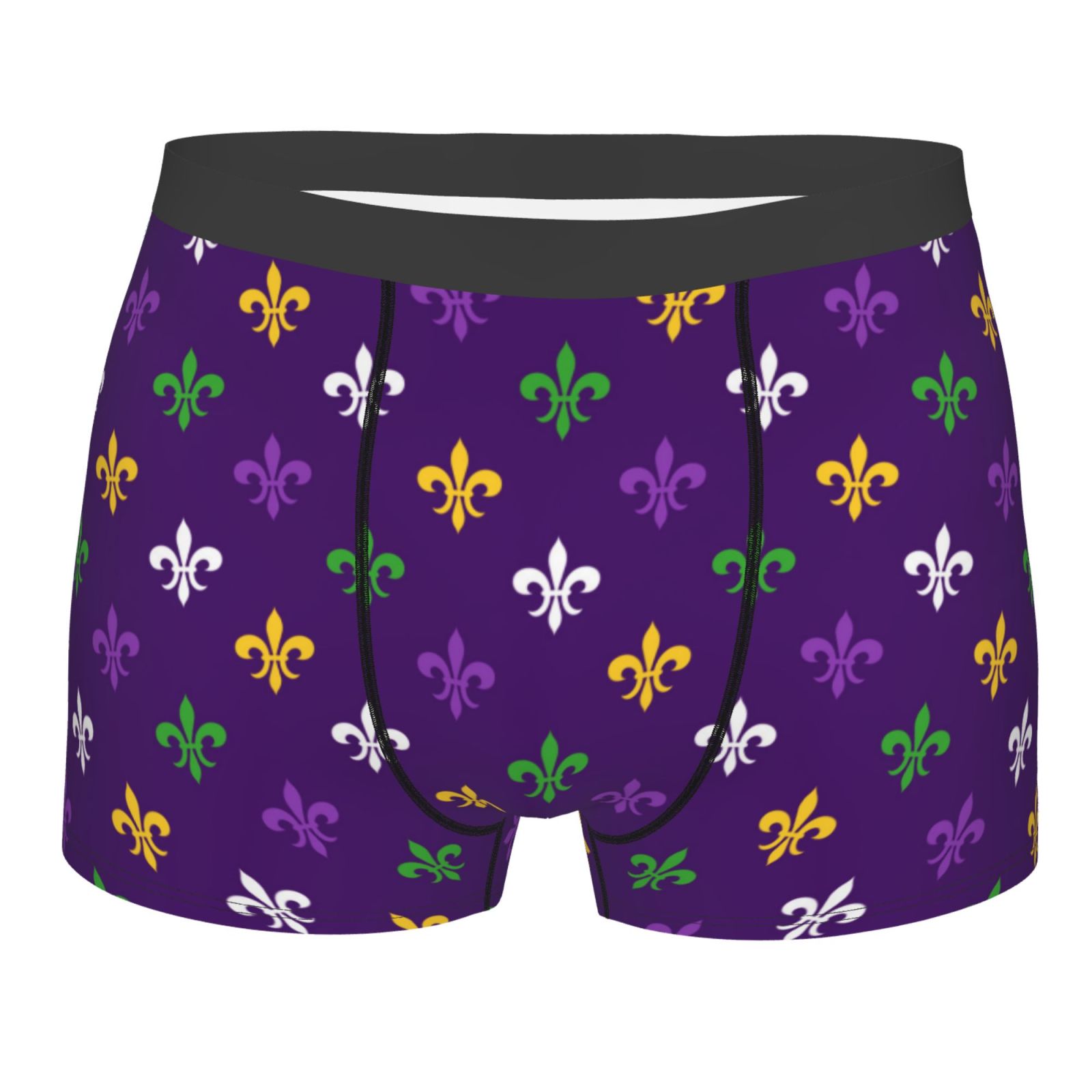 Cauagu Purple Mardi Gras Print Boxer Briefs for Men,Comfortable ...