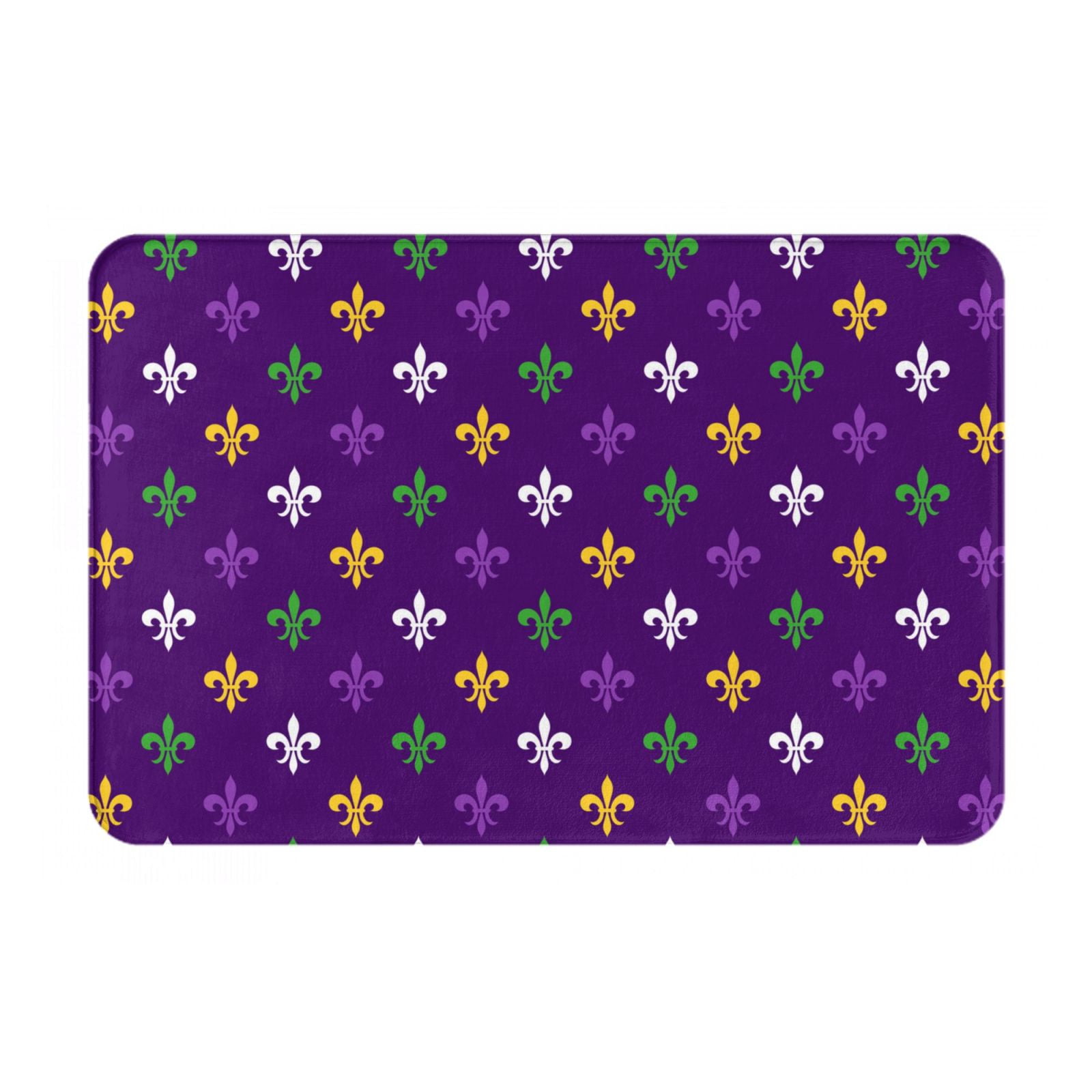 Cauagu Purple Mardi Gras Print Front Door Mat for Indoor Entrance 16x24 ...
