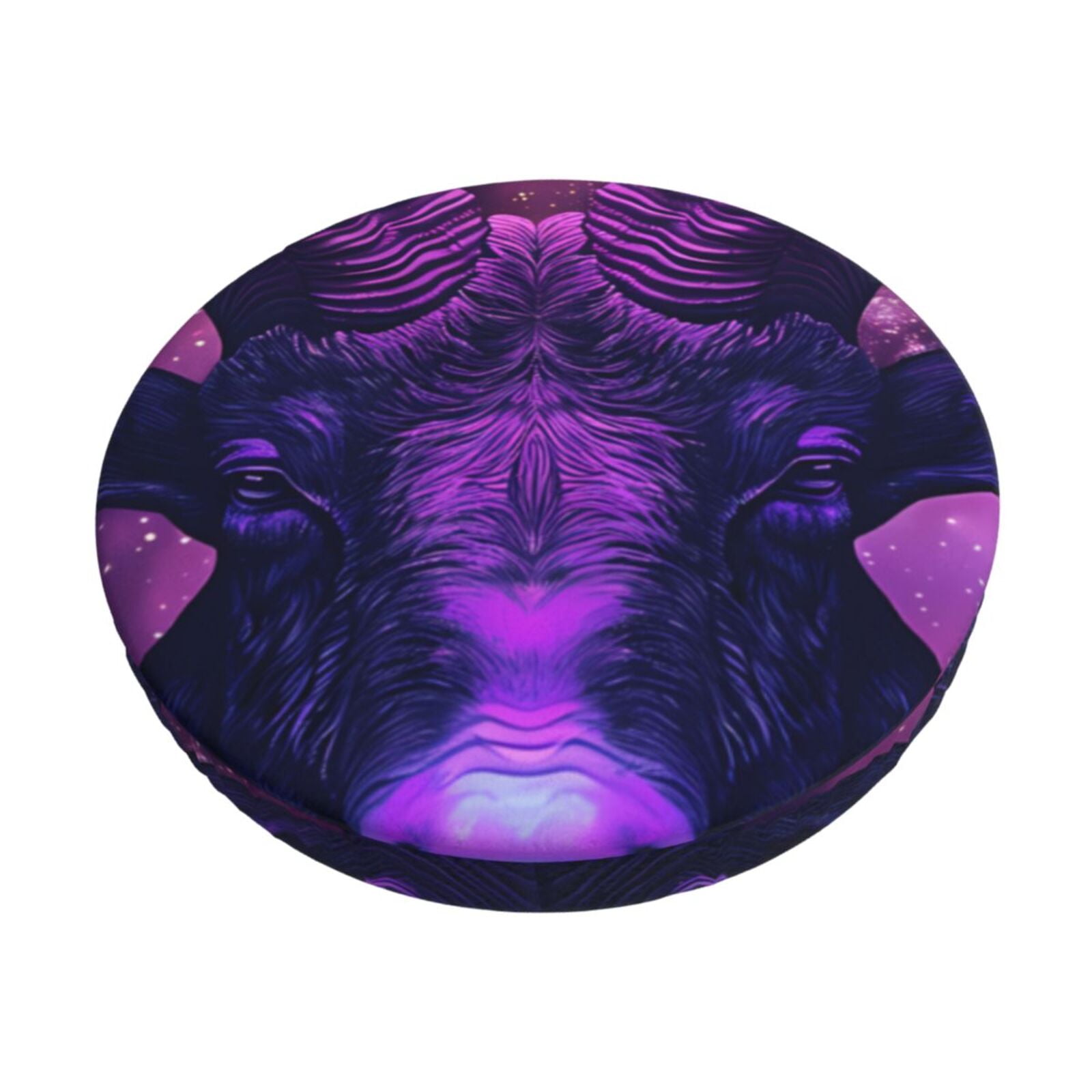 Cauagu Purple Starry Sky Antelope Print Round Stool Covers,Seat Cushion ...