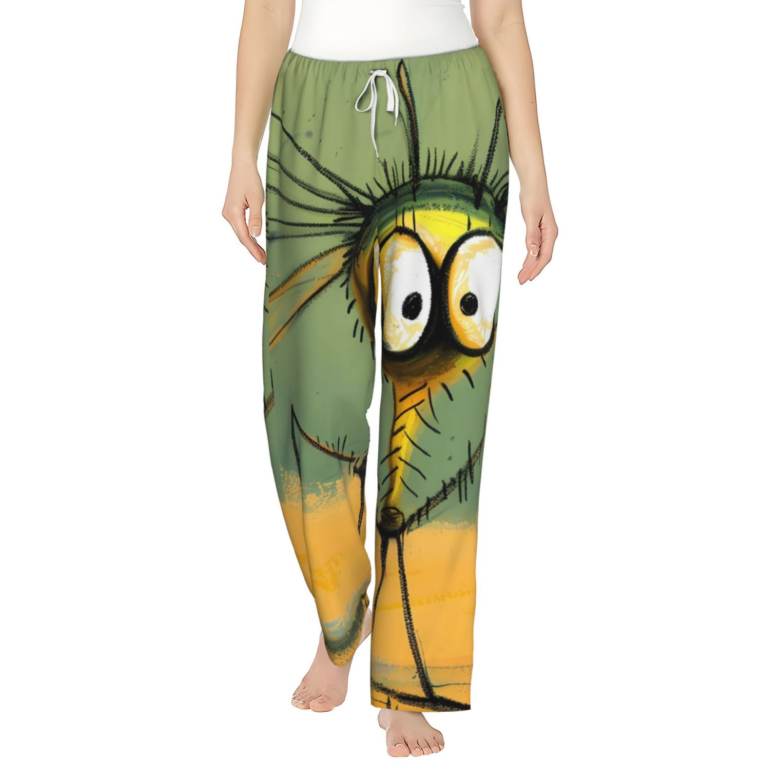Cauagu Quirky Cartoon 123 Pajama Pants for Women Loose Fit Wide Leg ...