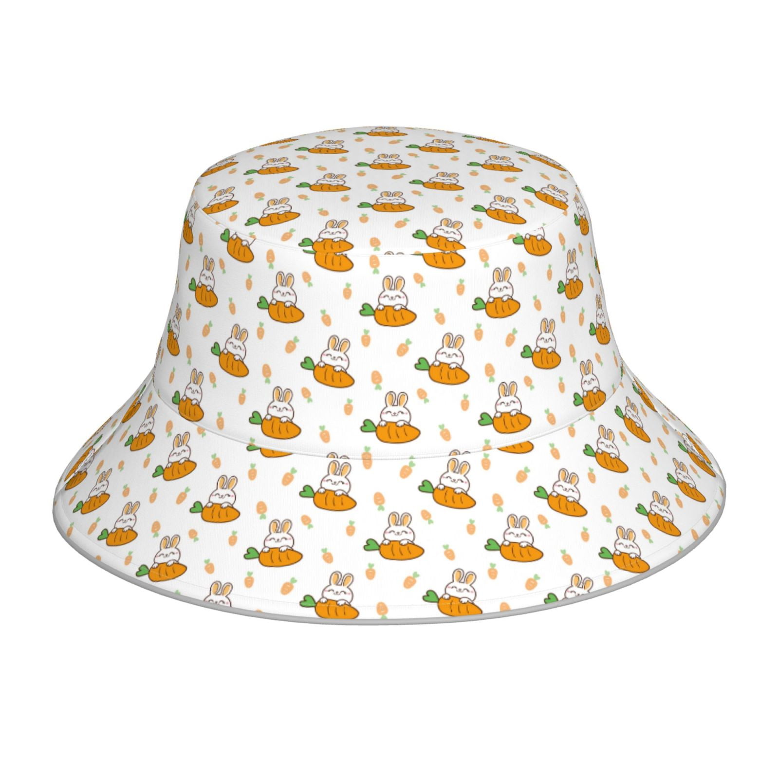 Cauagu Rabbit And Carrot for Unisex Bucket Hat,Outdoor Summer Beach ...