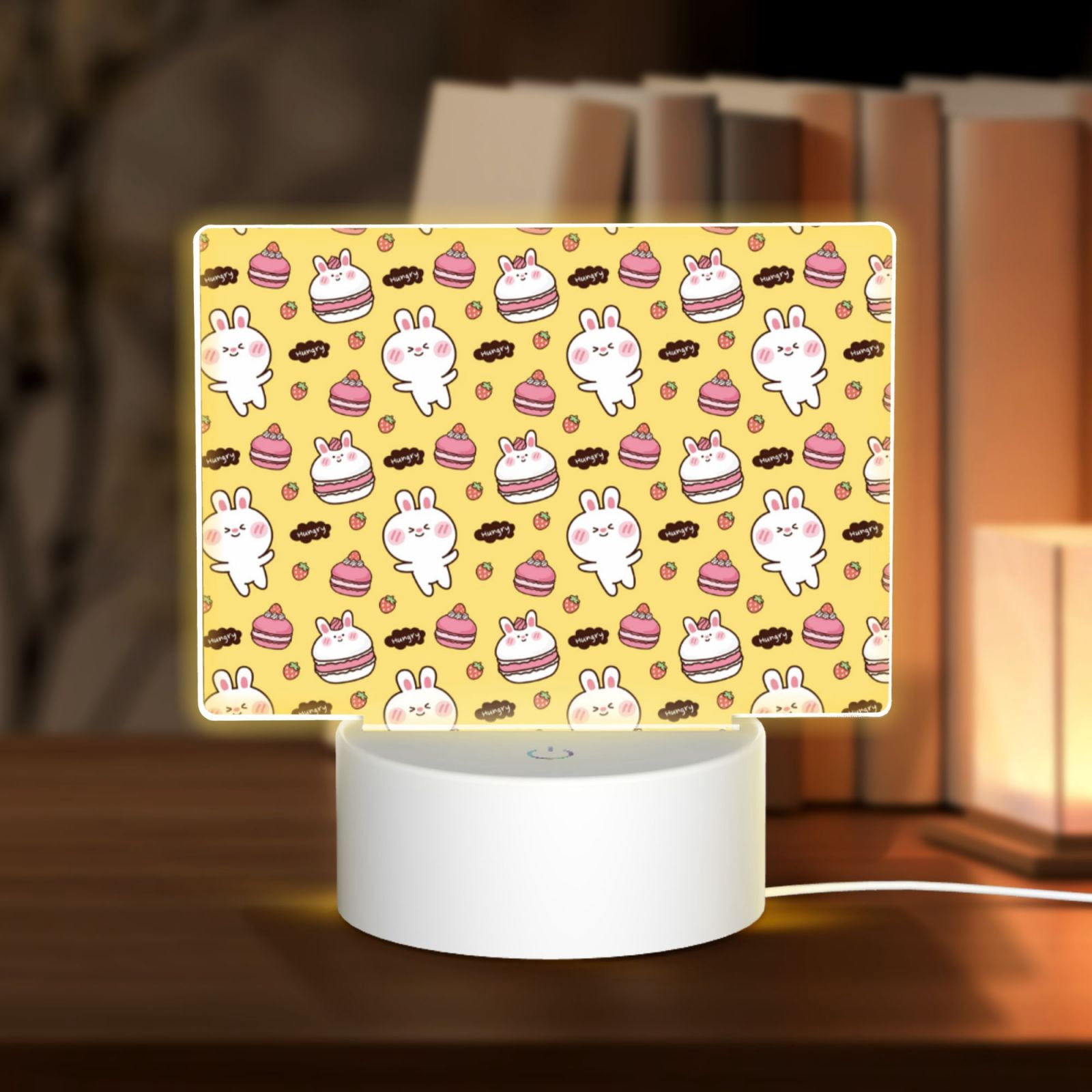 Cauagu Rabbit Hunger for Rectangle Acrylic Night Light - Acrylic Modern ...