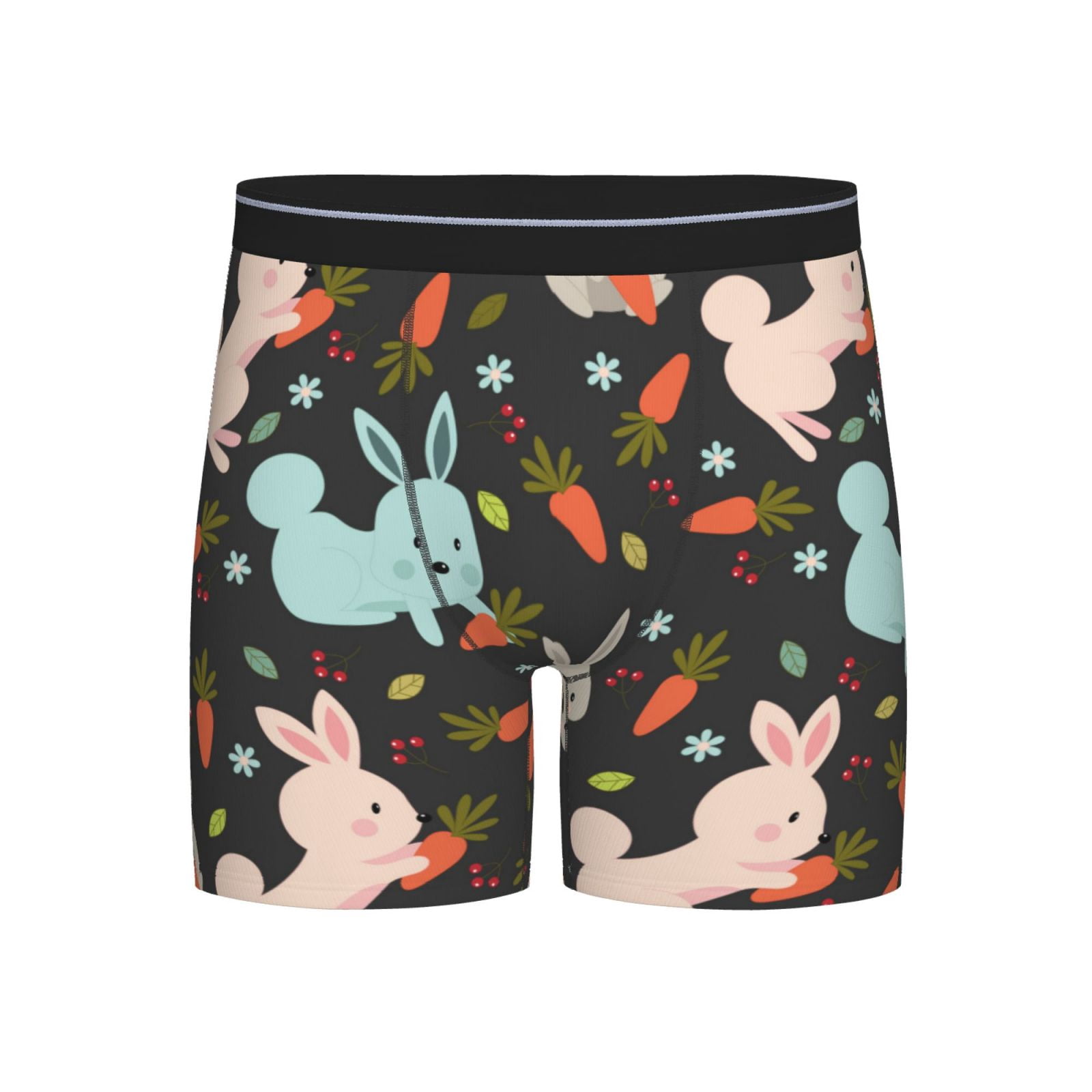Cauagu Rabbit Is Eating Carrots Print Men's Boxer Briefs, Funny & Cute ...