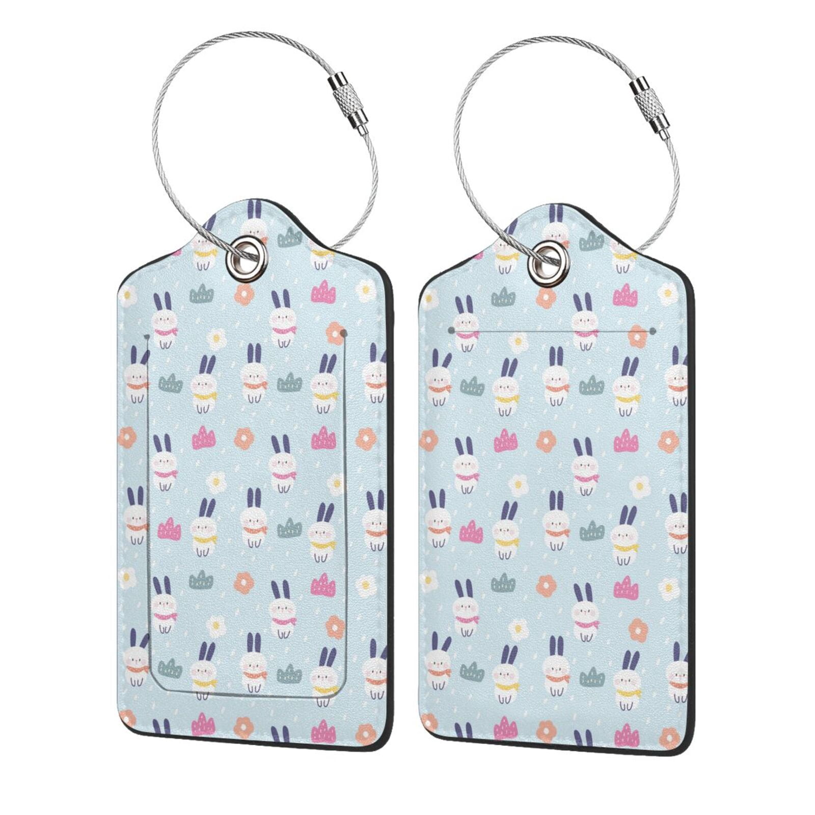 Cauagu Rabbit In The Rain Pattern Luggage Tags,Leather Luggage Tags ...