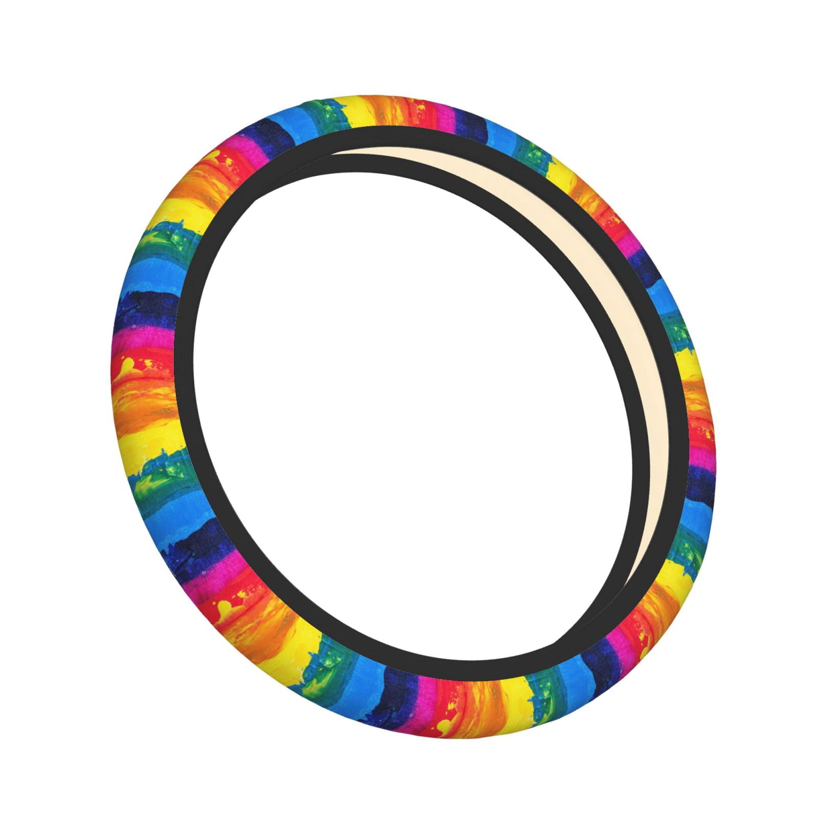 Cauagu Rainbow Colored Print Car Steering Wheel Cover - Universal Car ...