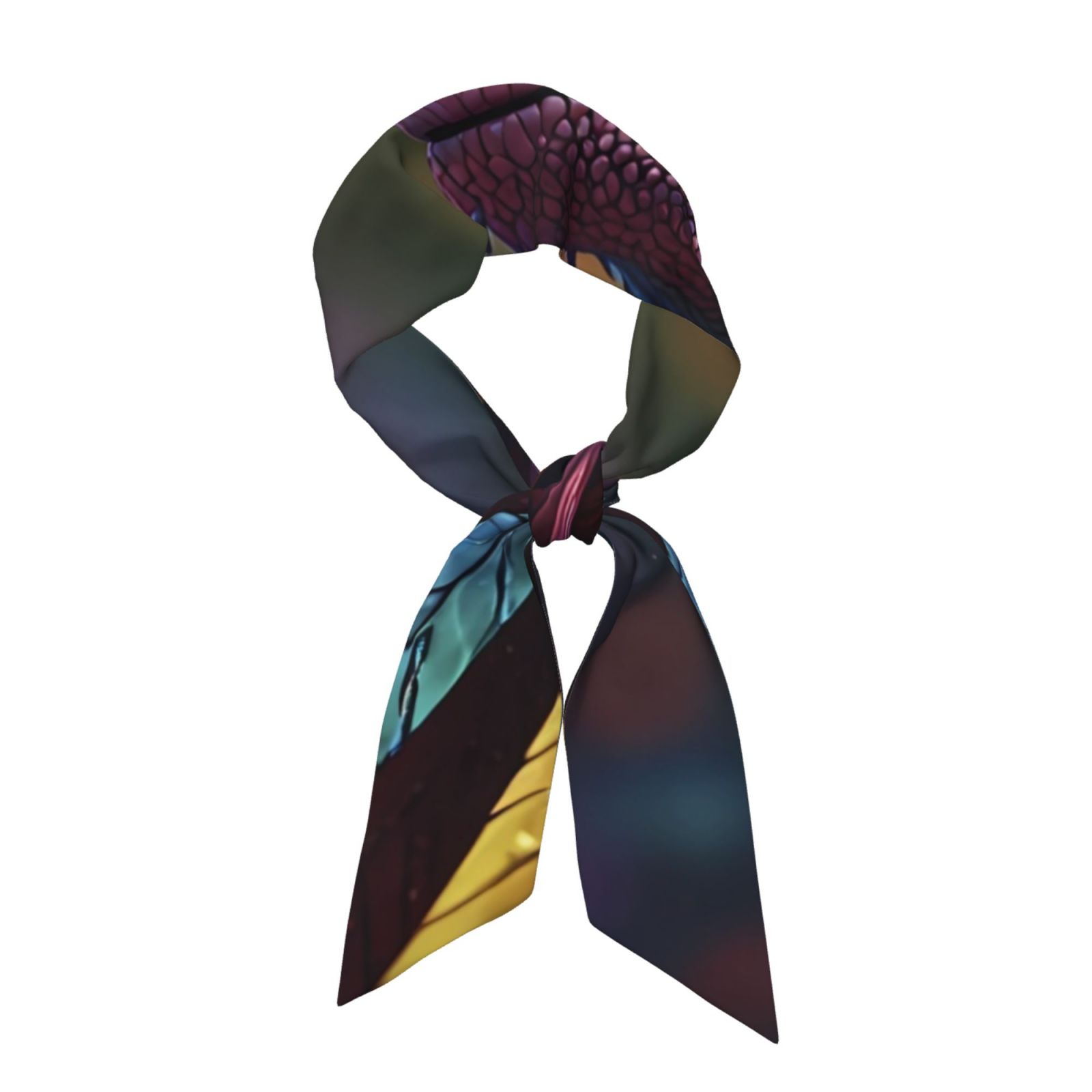 Cauagu Rainbow Scales Fantasy Dragon Pattern Scarf for Women,Neck Scarf ...