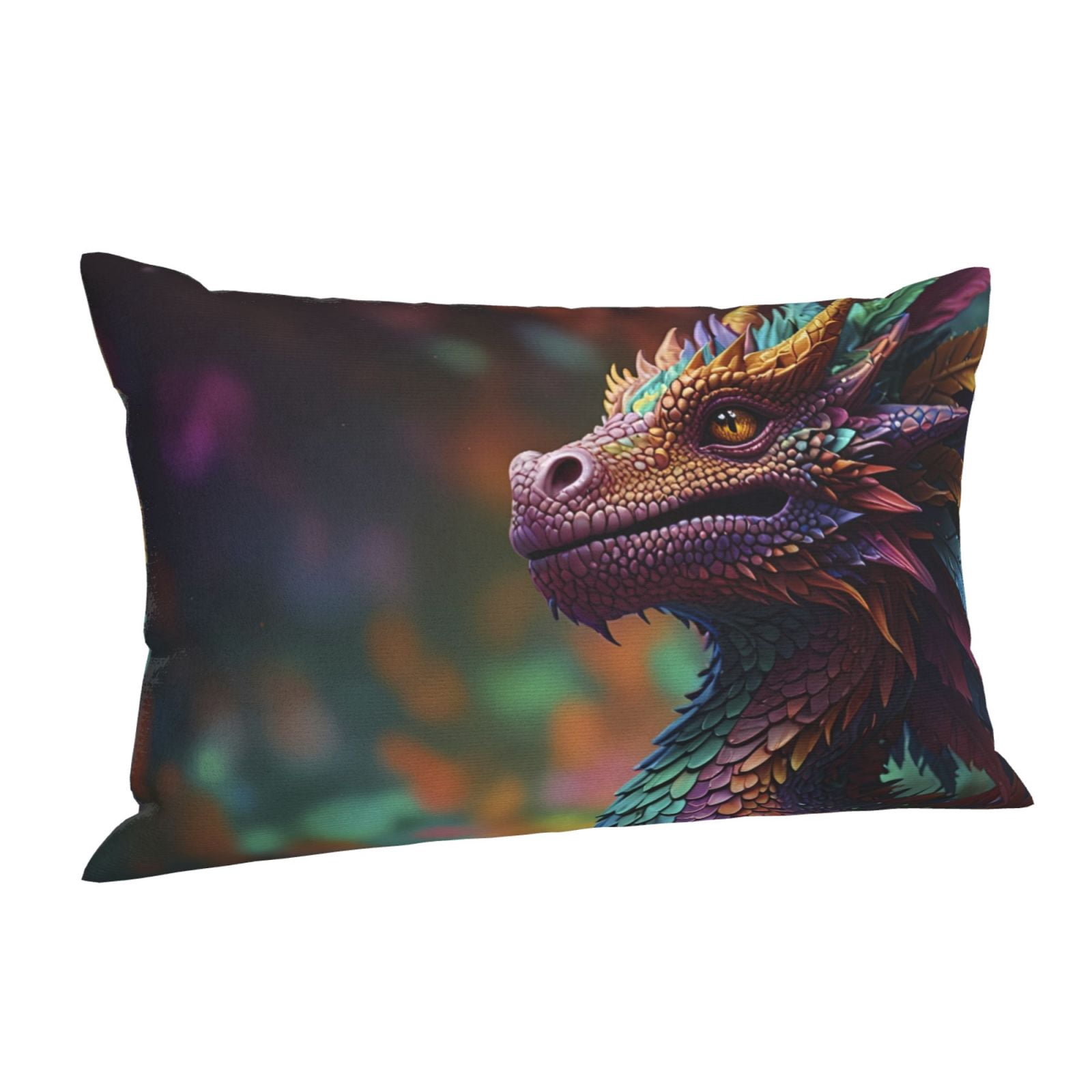 Cauagu Rainbow Scales Fantasy Dragon Print Pillow Covers with Envelope ...