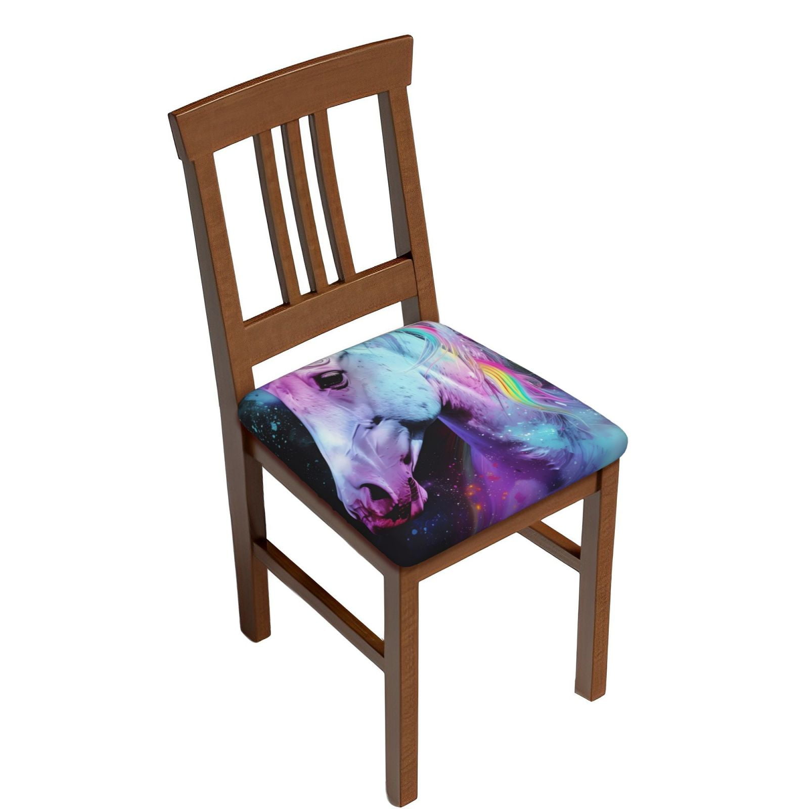 Cauagu Rainbow Spotted White Horse for Dining Chair Seat Covers ...