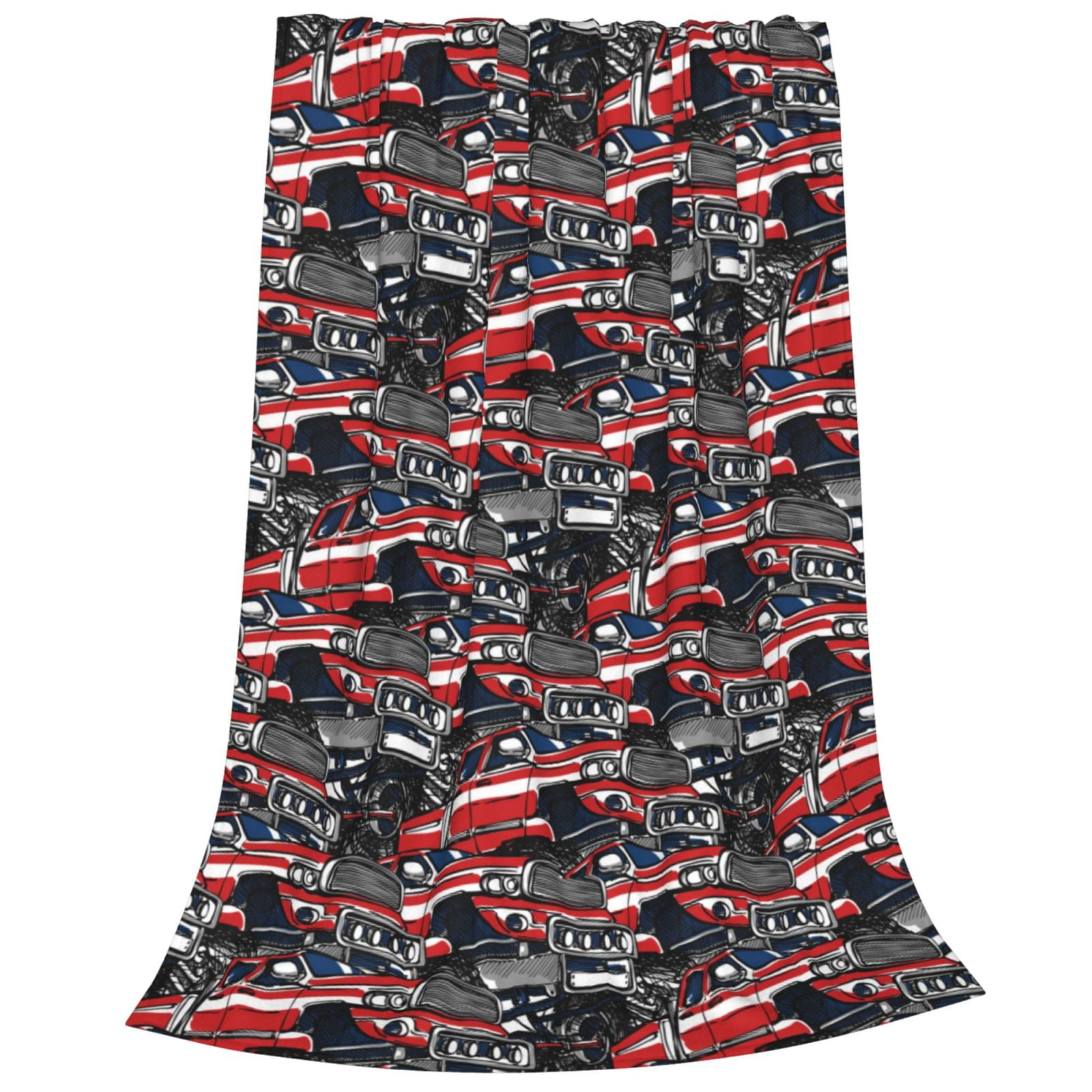 Cauagu Red And Blue Cars Pattern Flannel Bed Blankets,Fleece Blanket ...