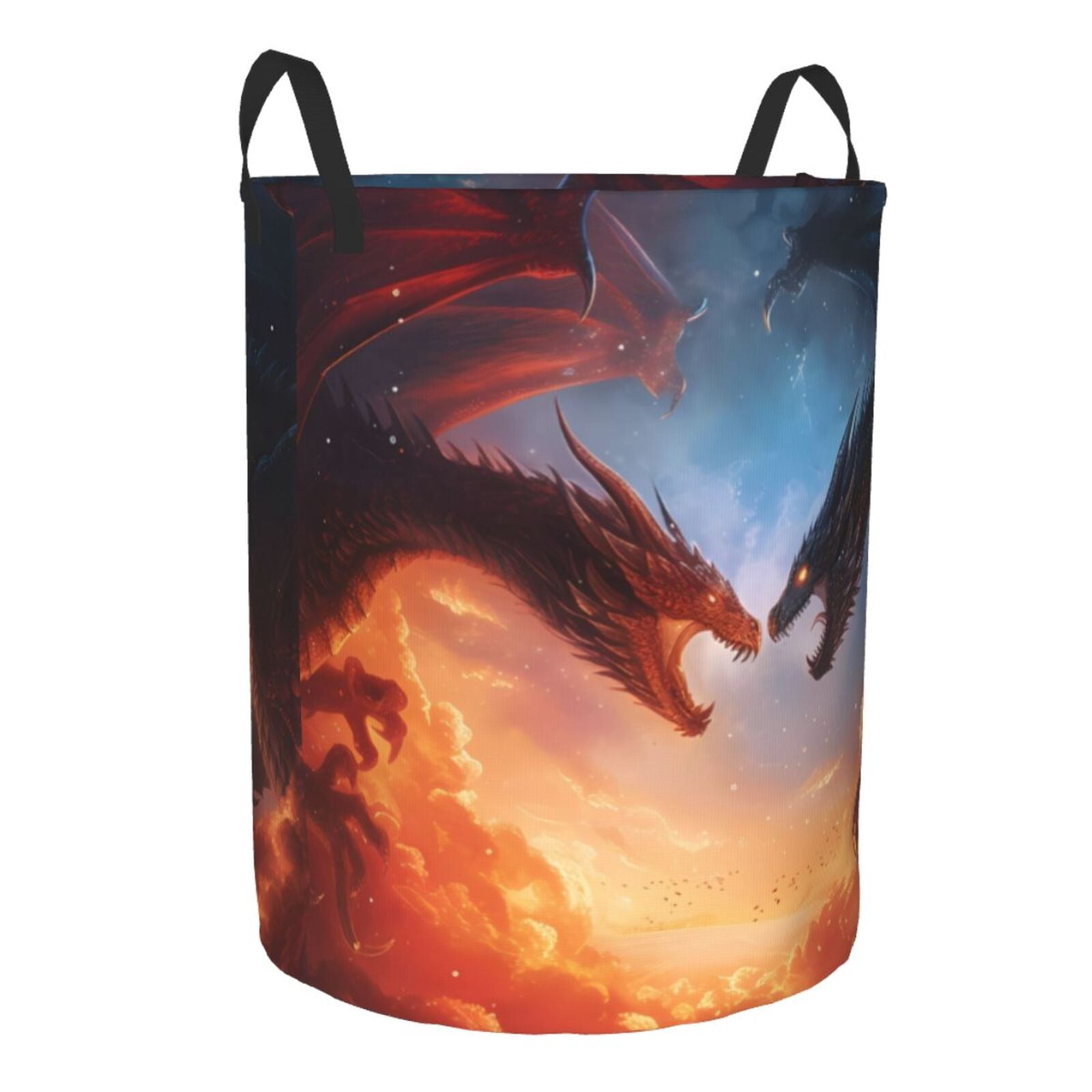 Cauagu Red And Blue Fire Cloud Dragon for Laundry Basket,Collapsible ...