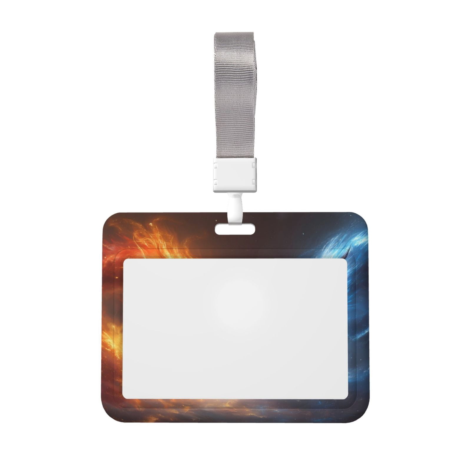 Cauagu Red And Blue Fire Dragon D for ID Badge Holder,Badge Holder with ...