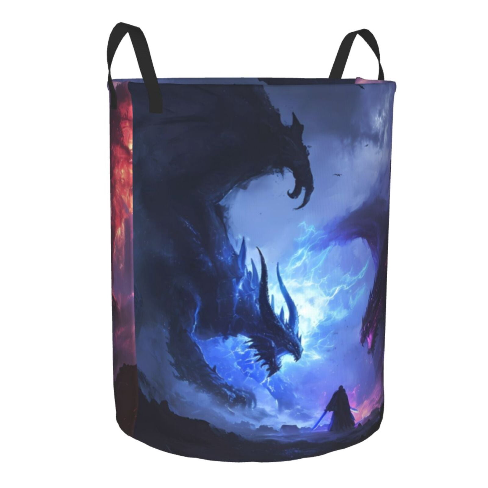 Cauagu Red And Blue Fire Dragon for Laundry Basket,Collapsible ...