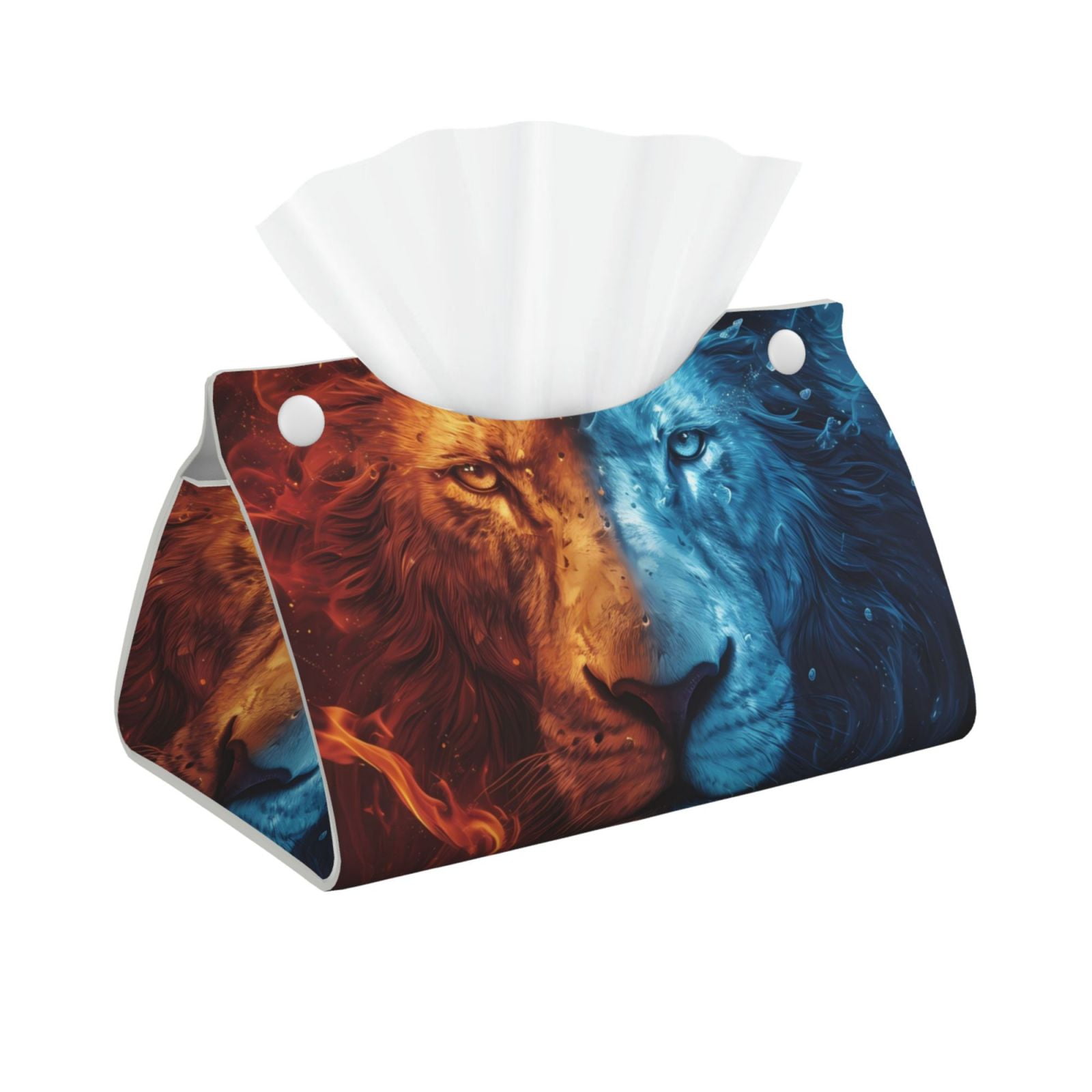 Cauagu Red And Blue Fire Lion for Large Tissue Box Cover Rectangular ...