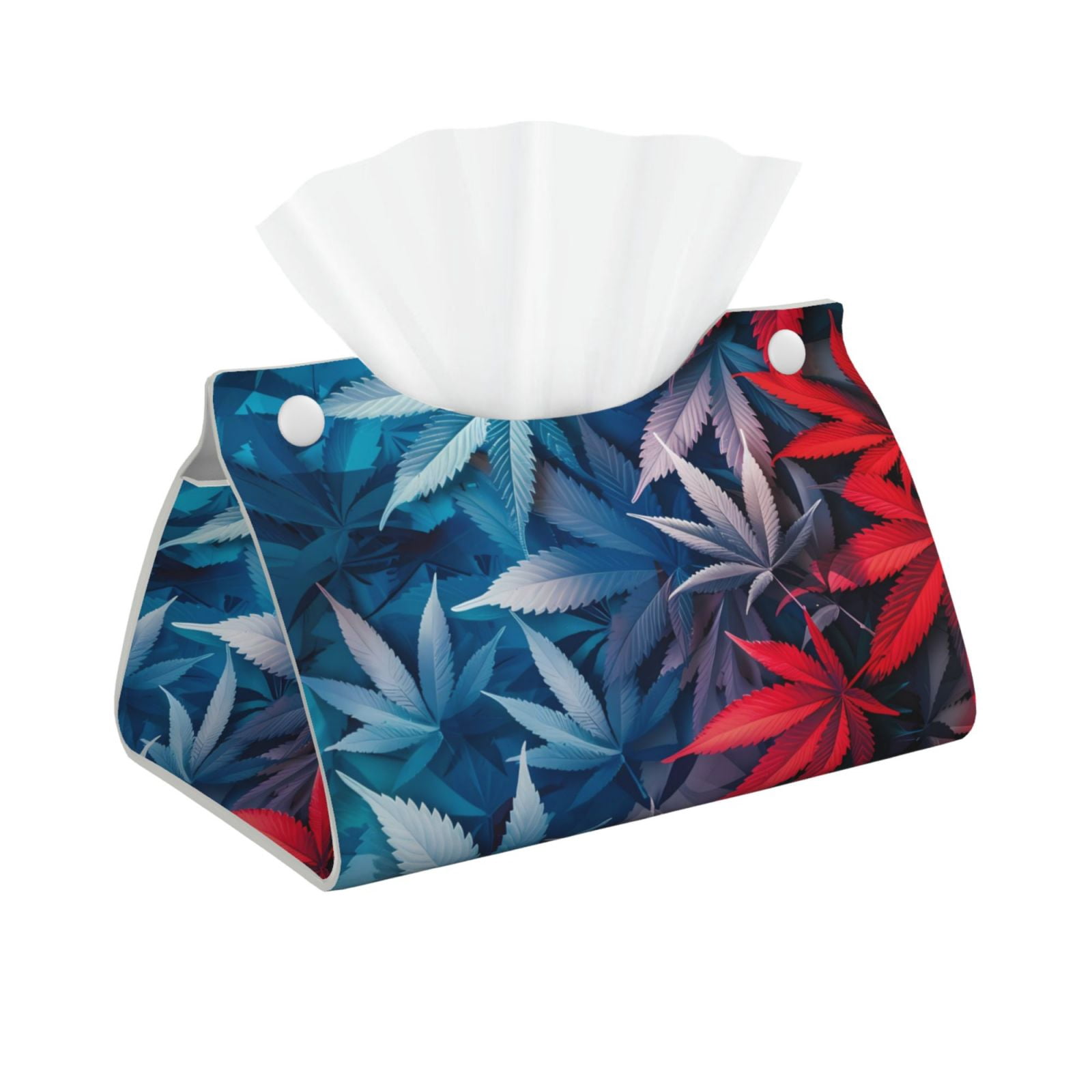 Cauagu Red And Blue Leaves for Large Tissue Box Cover Rectangular–Plus ...