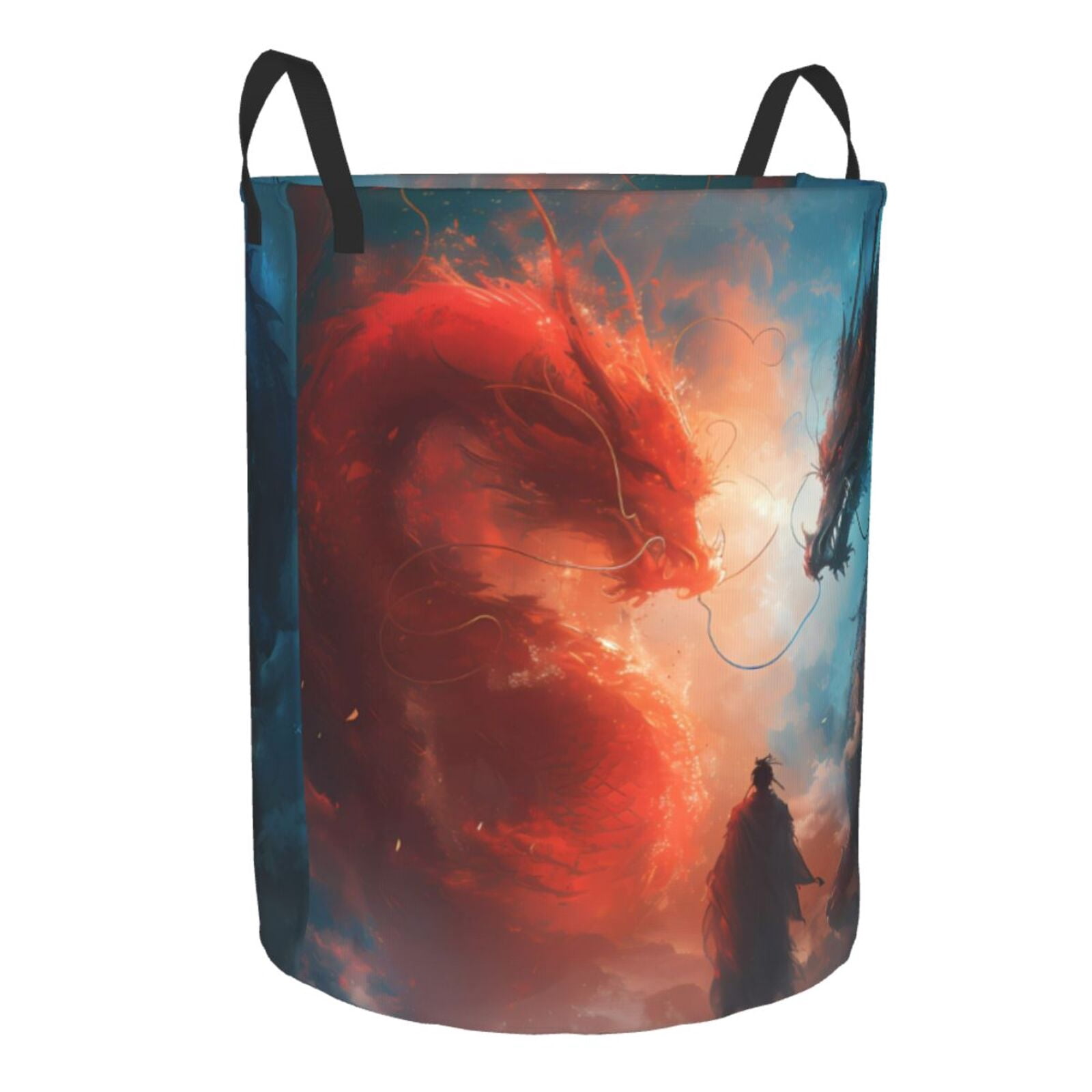 Cauagu Red And Blue Sky Dragon for Laundry Basket,Collapsible Organizer ...
