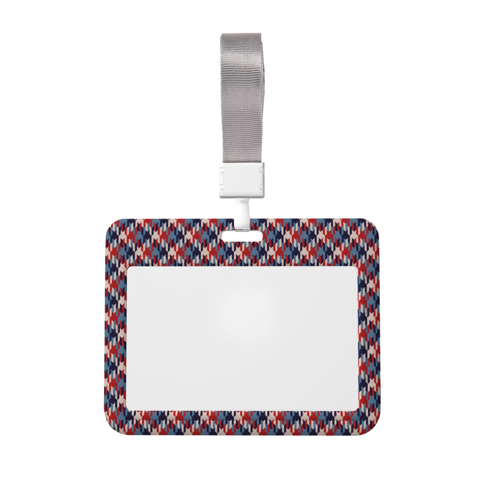 Cauagu Red Blue Checked for ID Badge Holder,Badge Holder with Windows ...