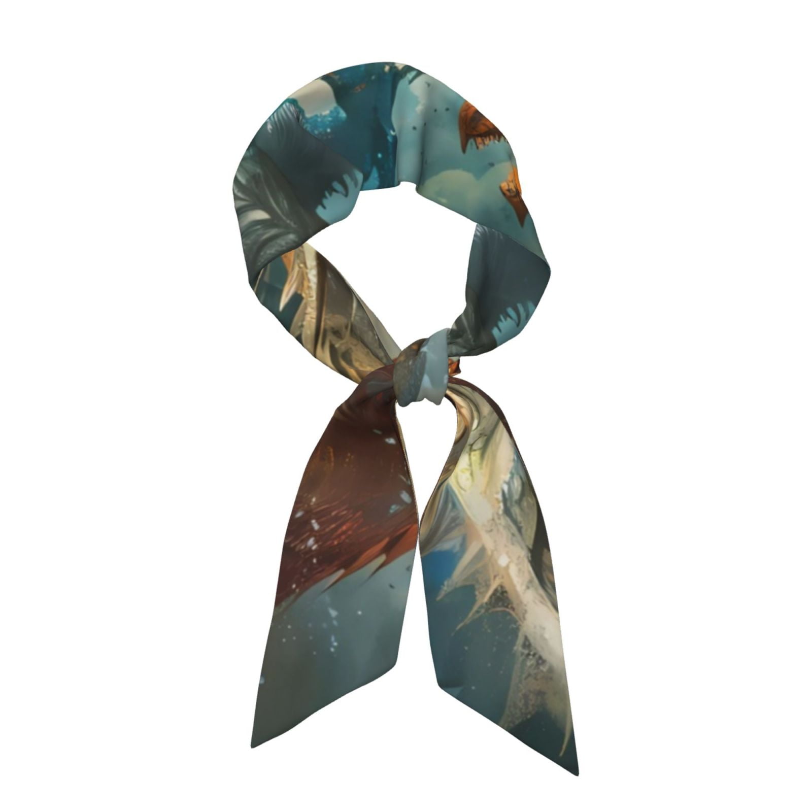 Cauagu Red Blue Dragon Battle Epic Pattern Scarf for Women,Neck Scarf ...