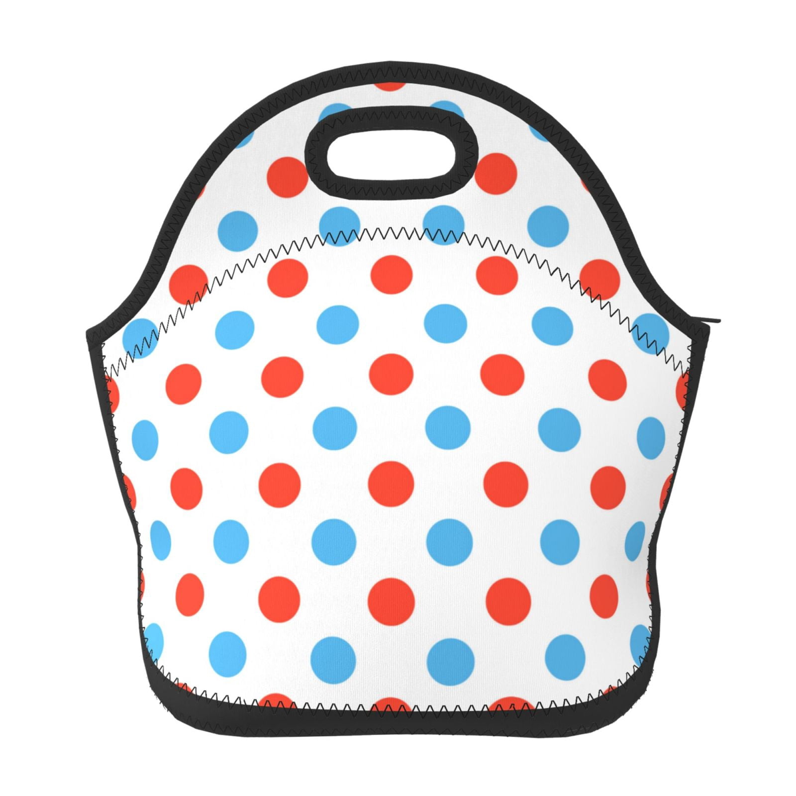 Cauagu Red Blue Polka Dots Print Insulated Lunch Box,Lunch Tote Lunch ...