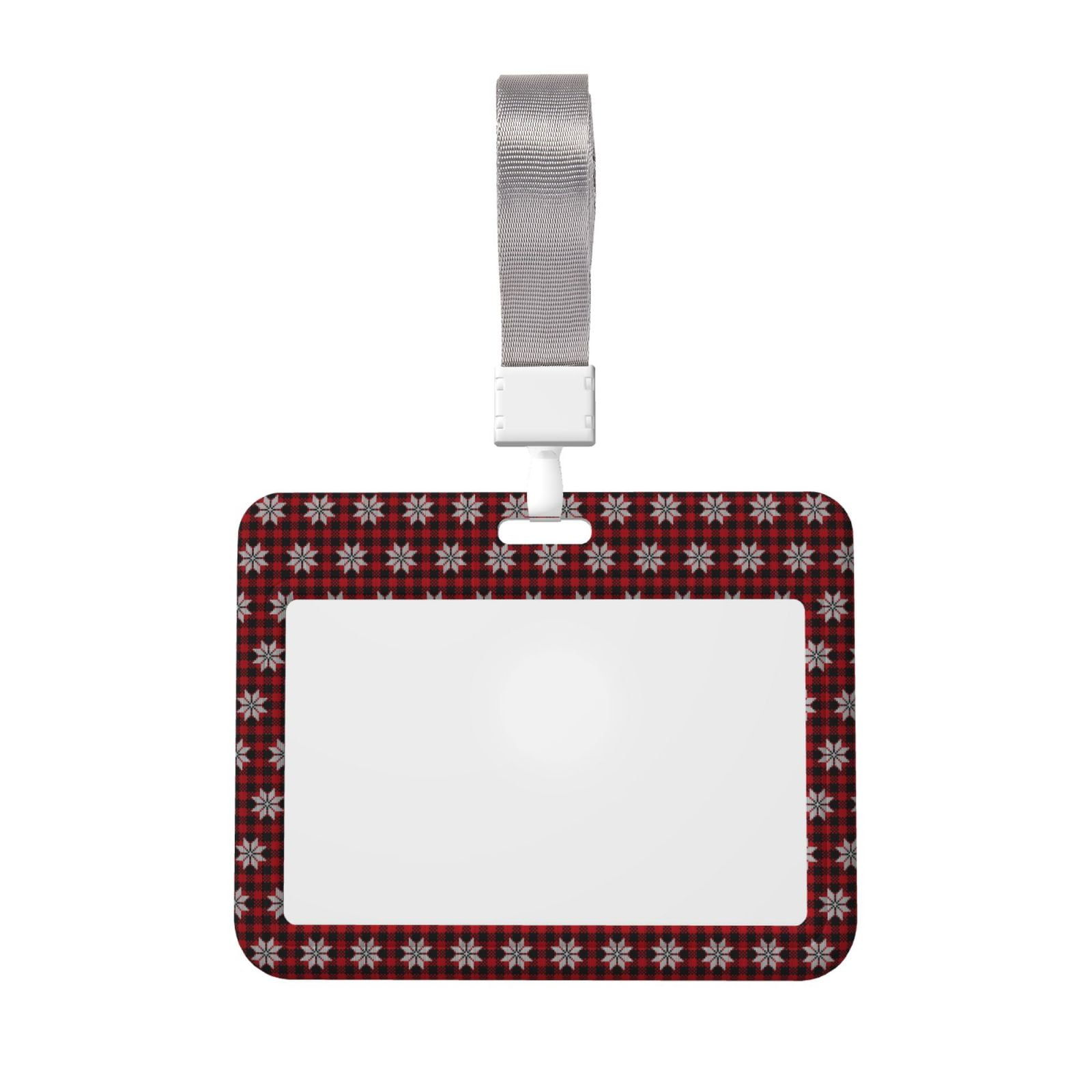 Cauagu Red Buffalo Plaid Merry Christmas for ID Badge Holder,Badge ...