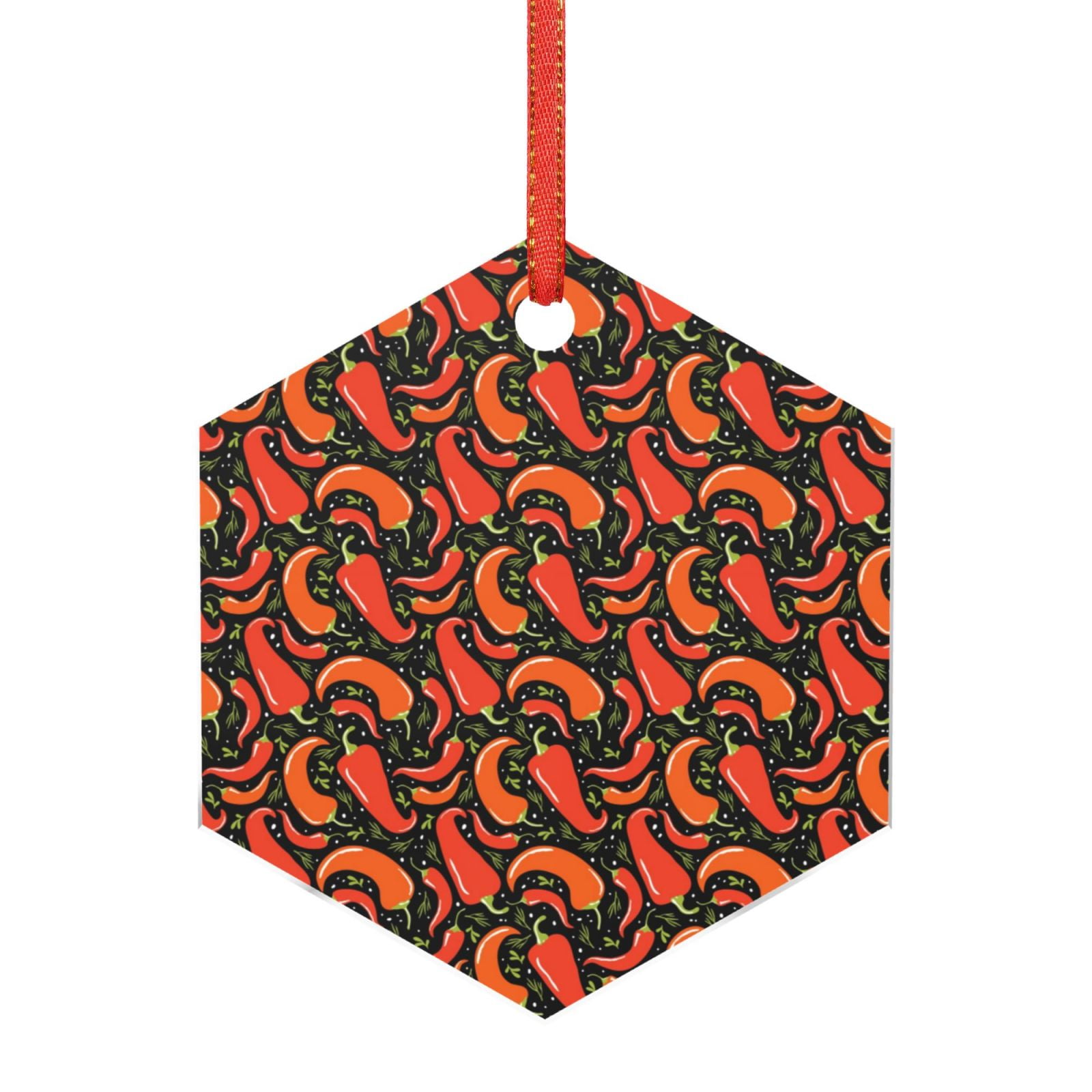Cauagu Red Hot Chili Pattern Acrylic Christmas Pendant,1-Pack Christmas ...